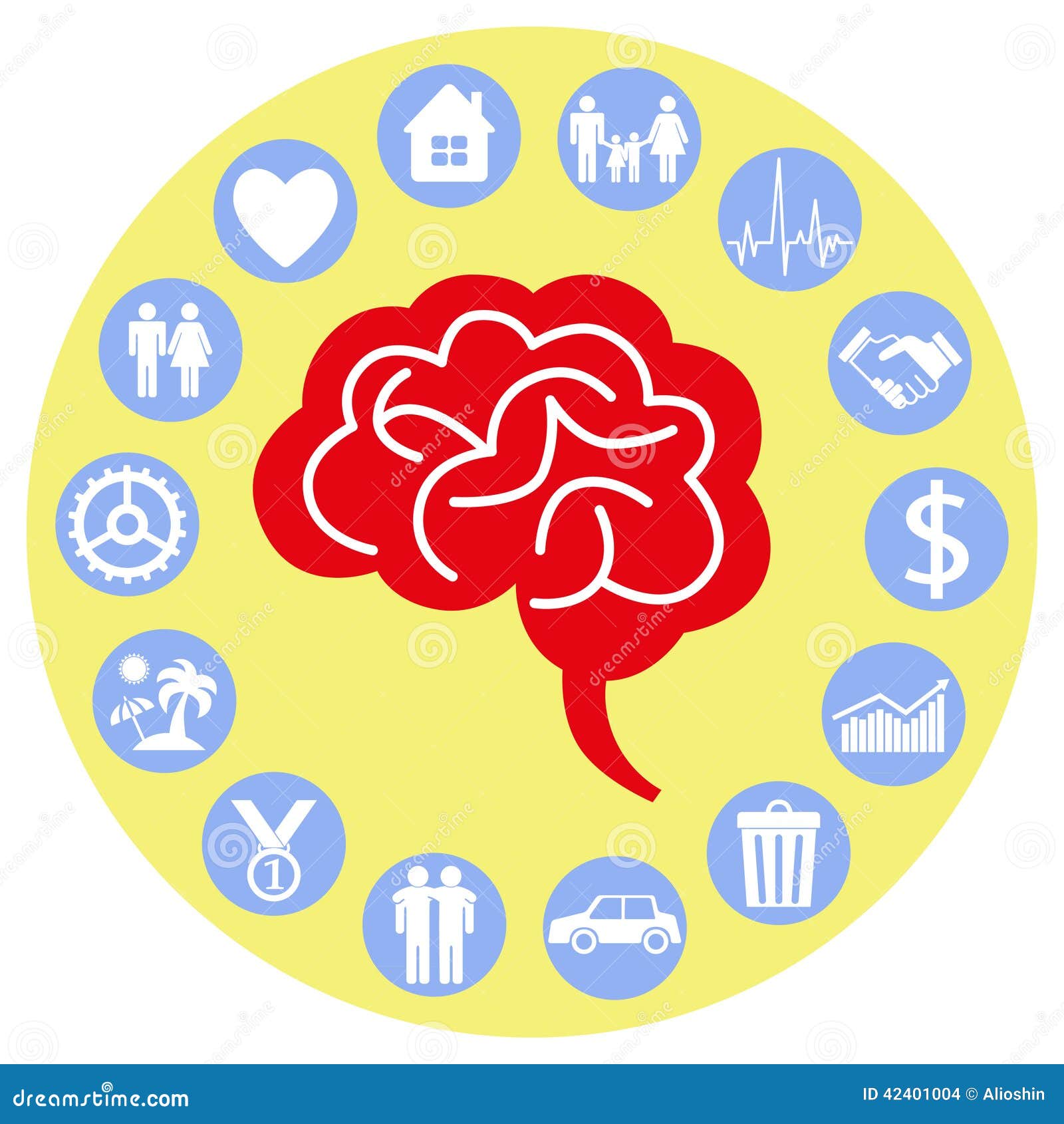 Gehirn und Verstand vektor abbildung. Illustration von finanzen - 42401004