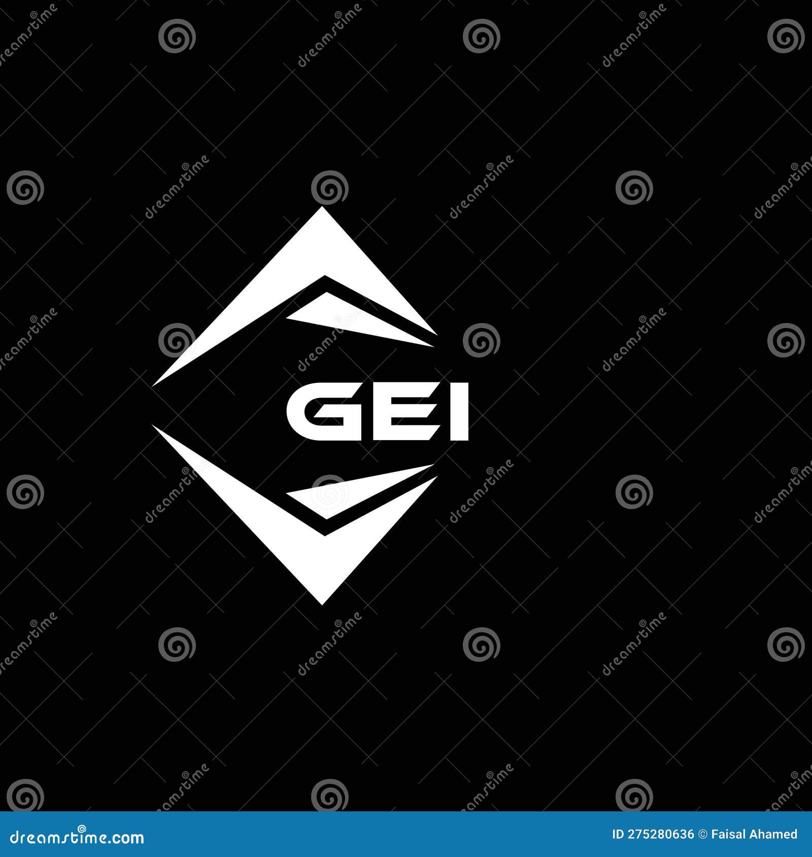 GEI Abstract Technology Logo Design on Black Background. GEI Creative ...