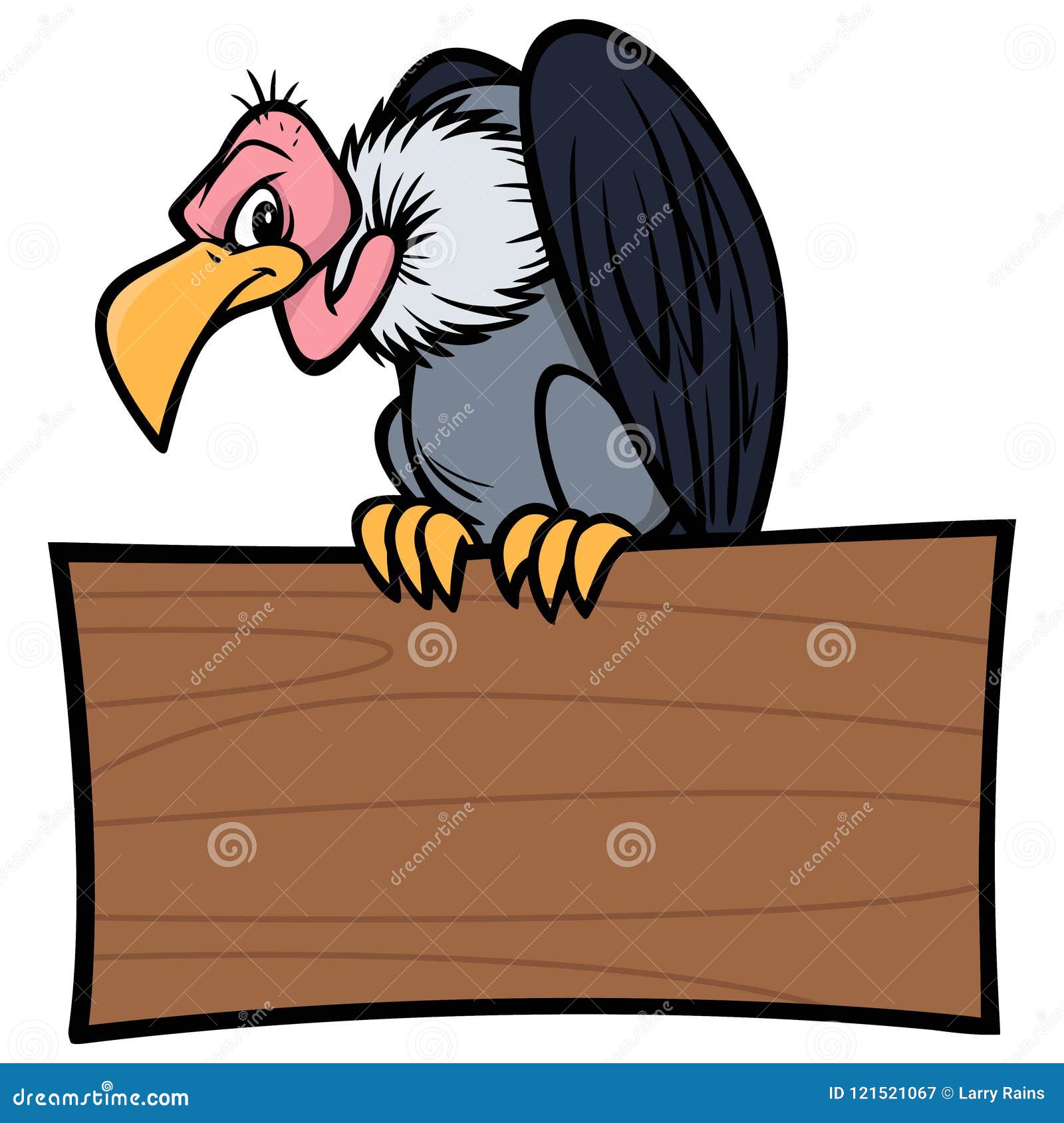 Geier mit Zeichen vektor abbildung. Illustration von zeichen - 121521067