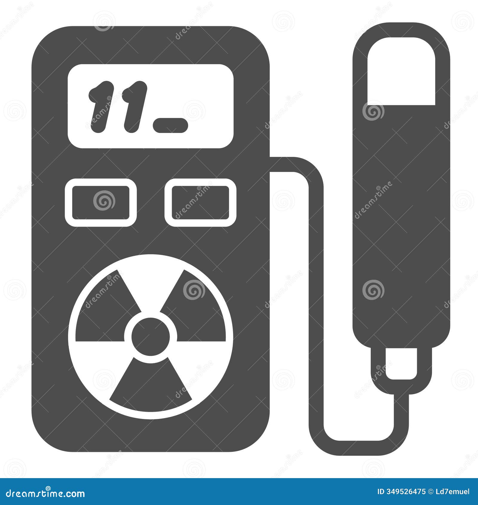 Geiger Counter Tool Solid Icon, Atomic Energy Concept. Vector Graphics ...