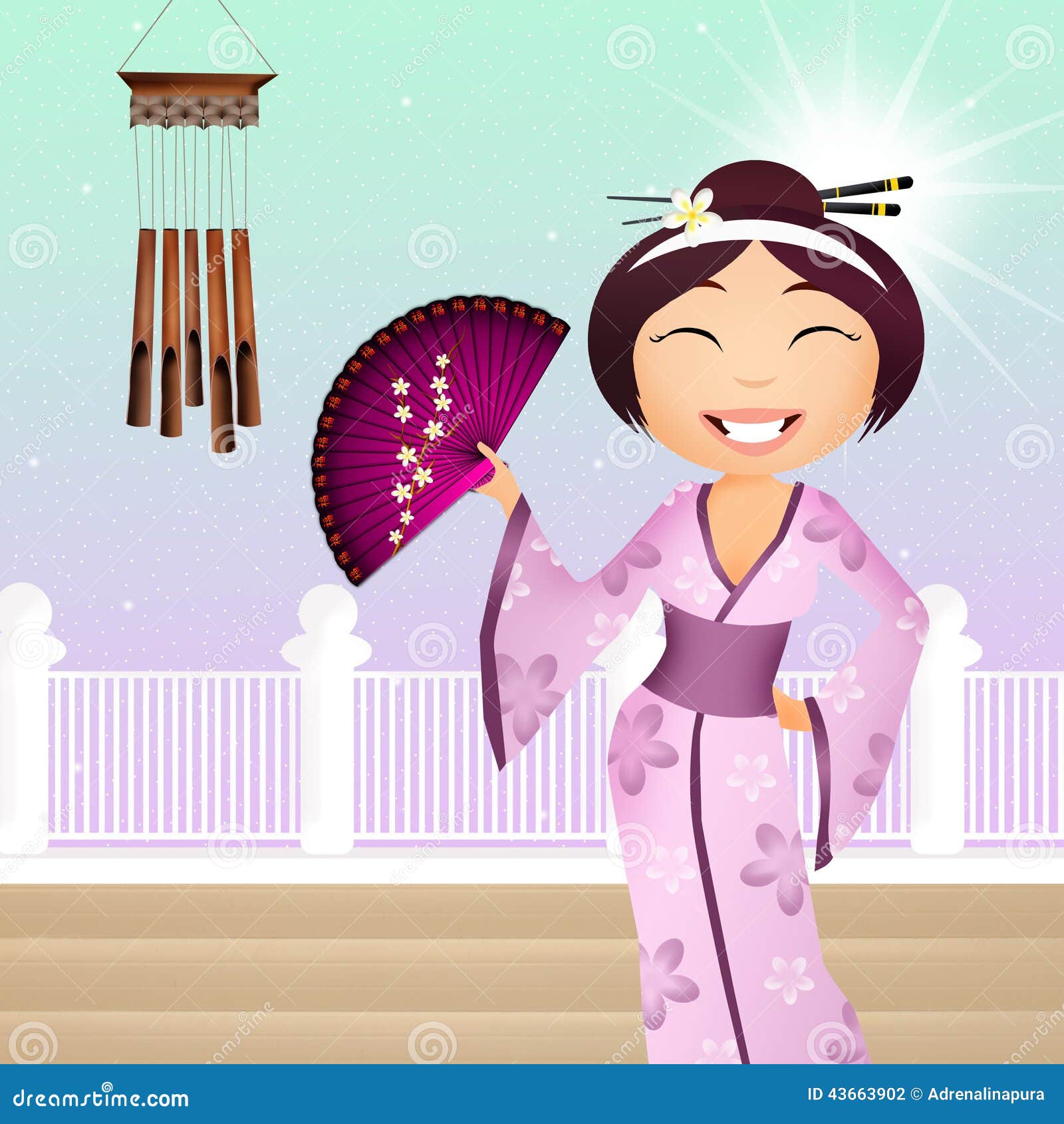 Geisha cartoon stock illustration. Illustration of tubular - 43663902