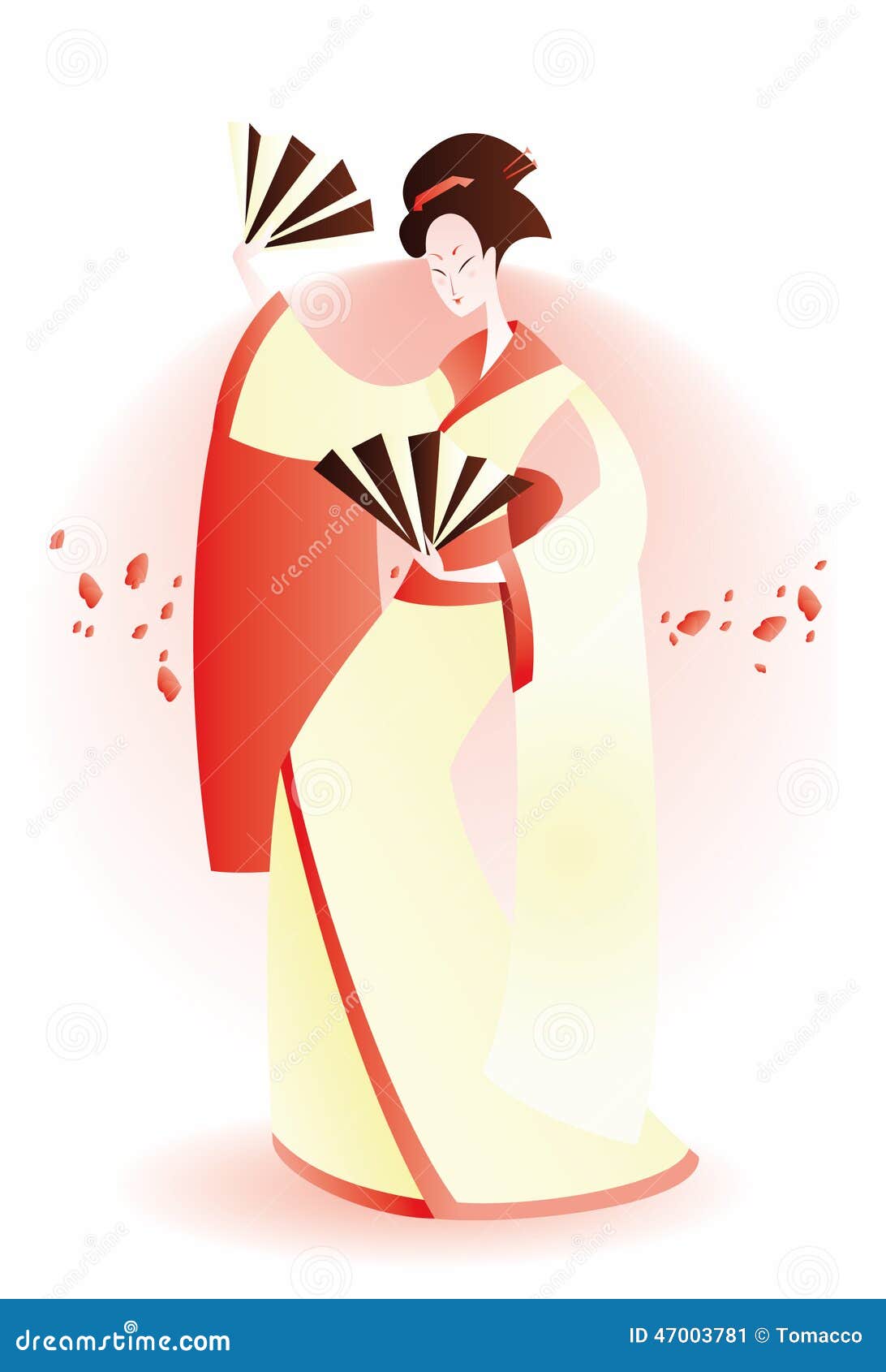 Geisha dance stock illustration. Illustration of japanese - 47003781