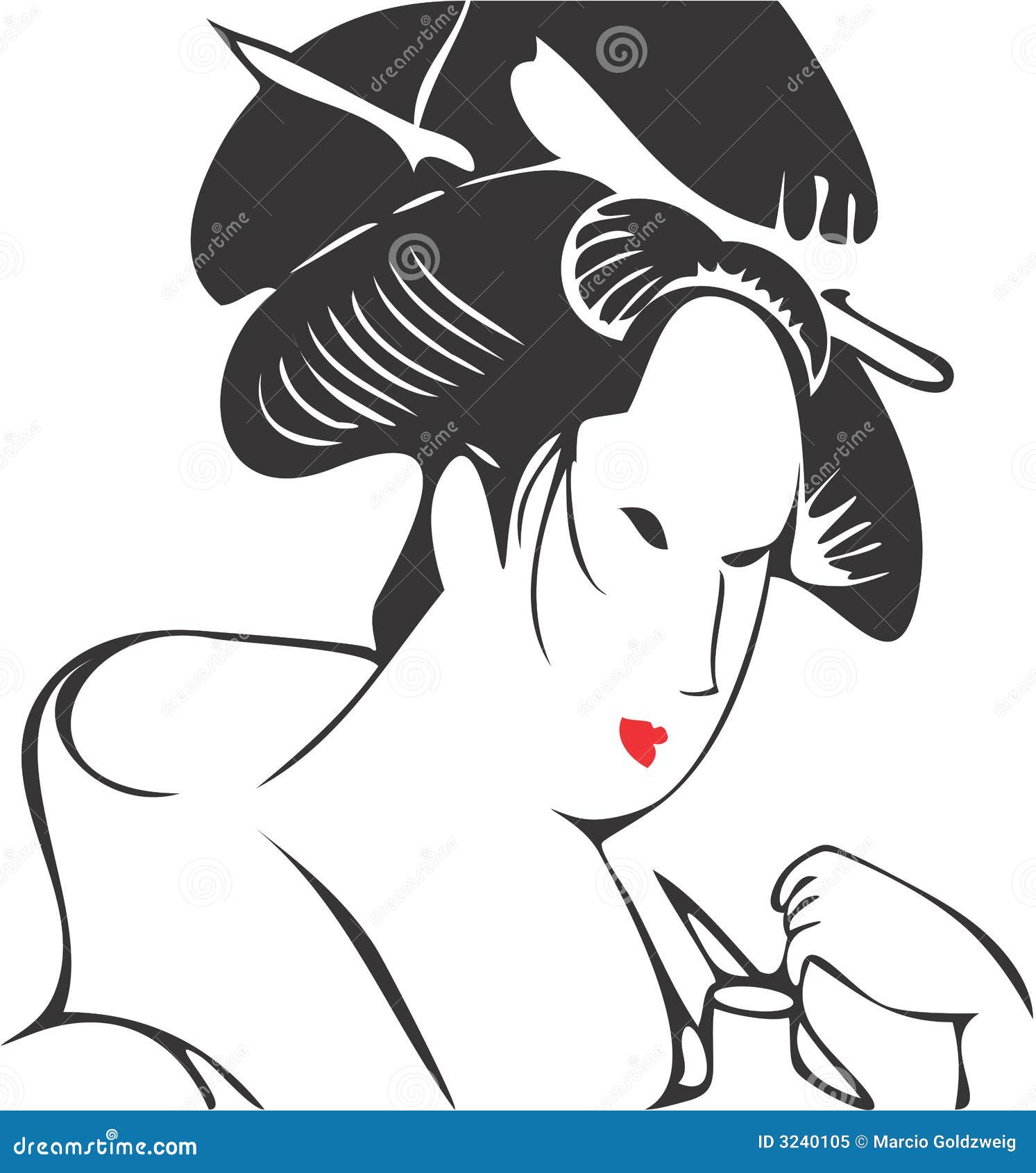 Geisha Cartoon Vector | CartoonDealer.com #7104023