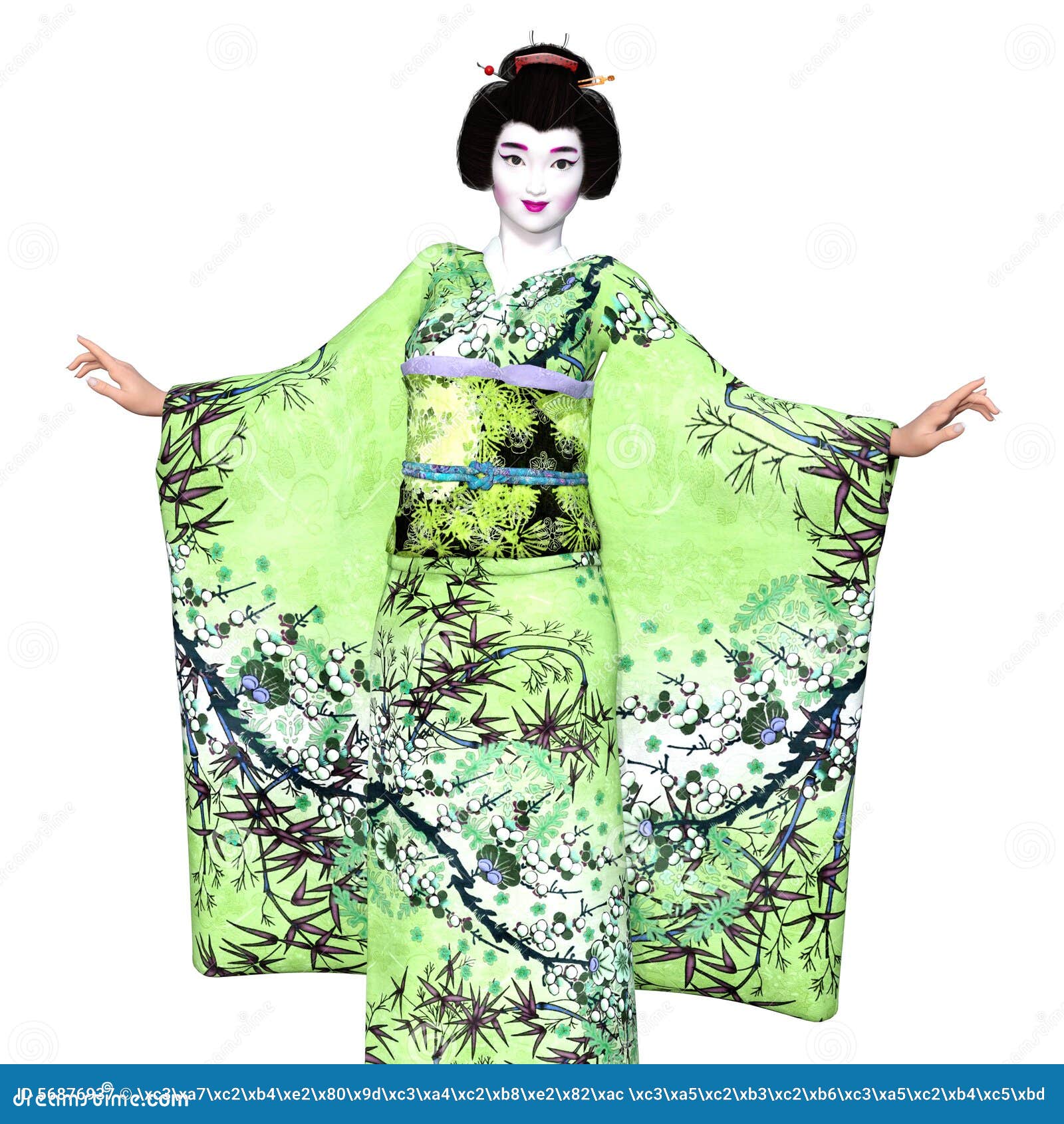 Geisha Girl Stock Illustration Illustration Of Hairpin 56876937
