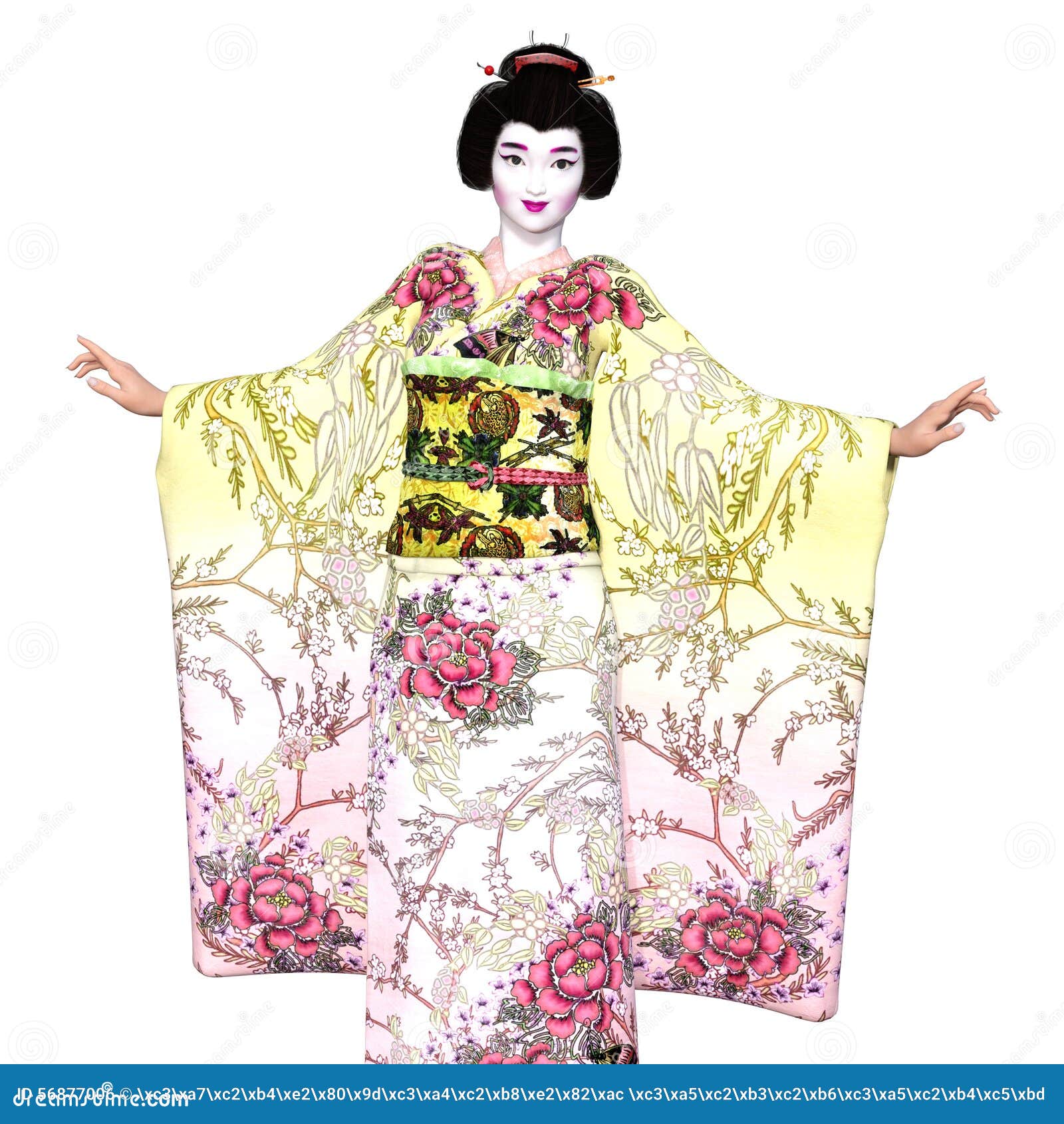 Geisha Girl Stock Illustration Illustration Of Hairpin 56877006