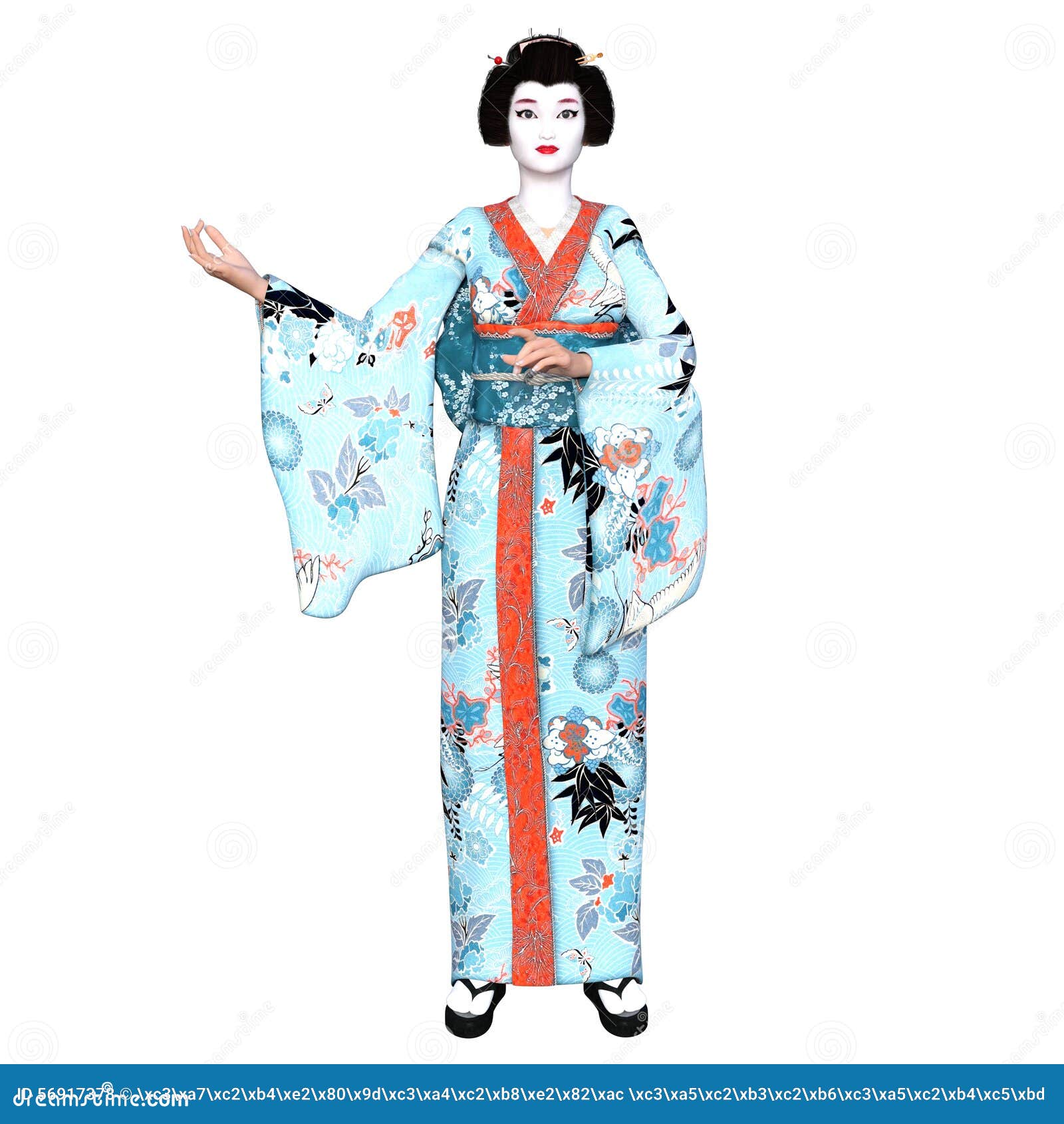 Geisha Girl Stock Illustration Illustration Of Kimono 56917378