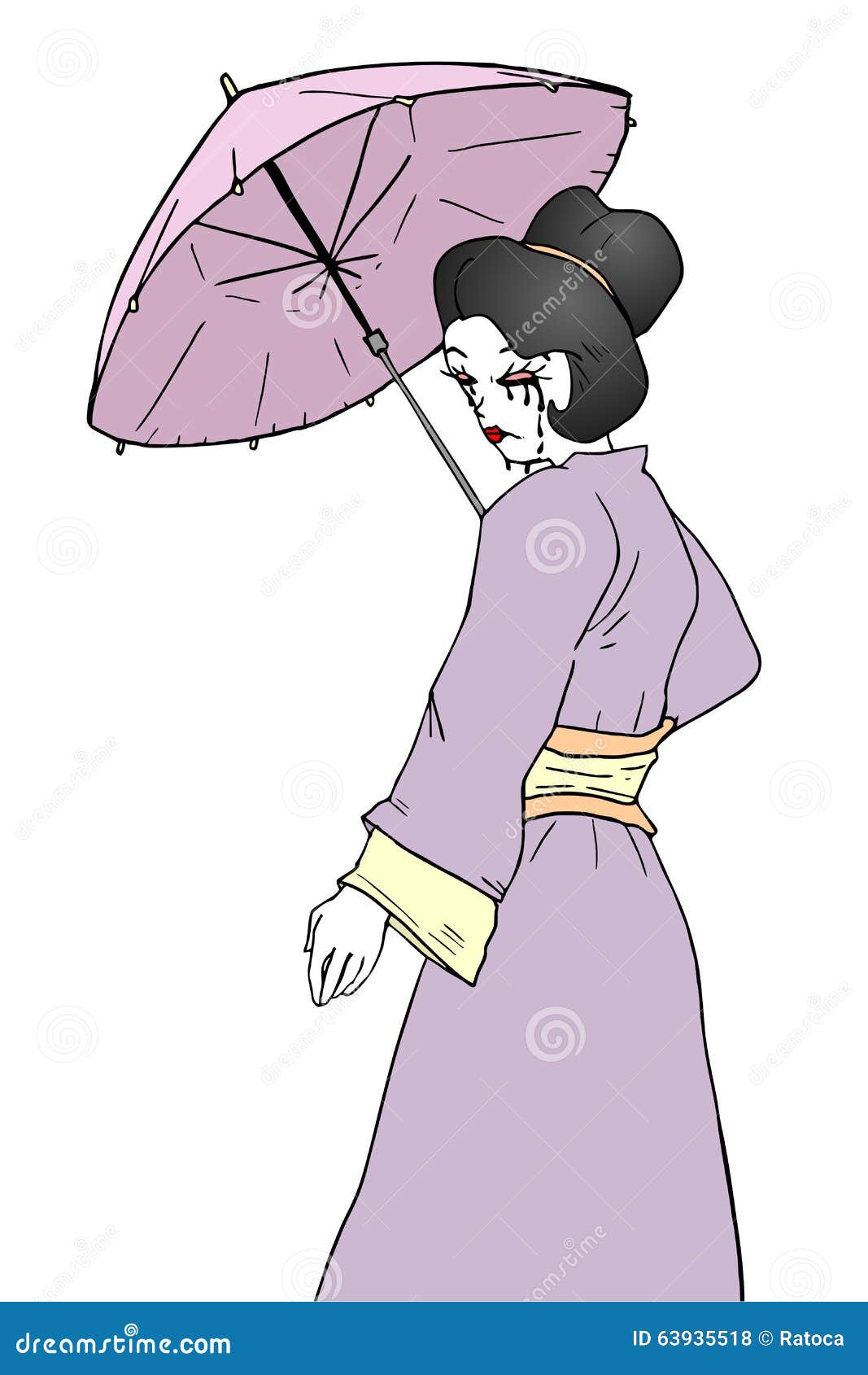 Geisha illustration stock vector. Illustration of design - 63935518