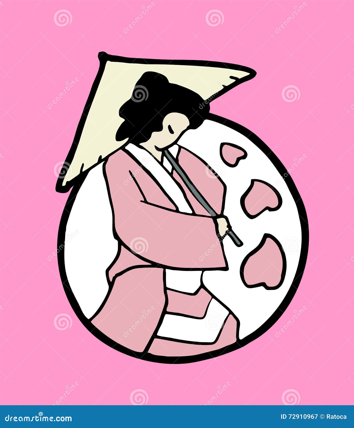 Geisha illustration stock vector. Illustration of elegant - 72910967