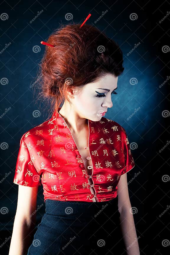 Geisha posing stock photo. Image of traditional, fashion - 10346272