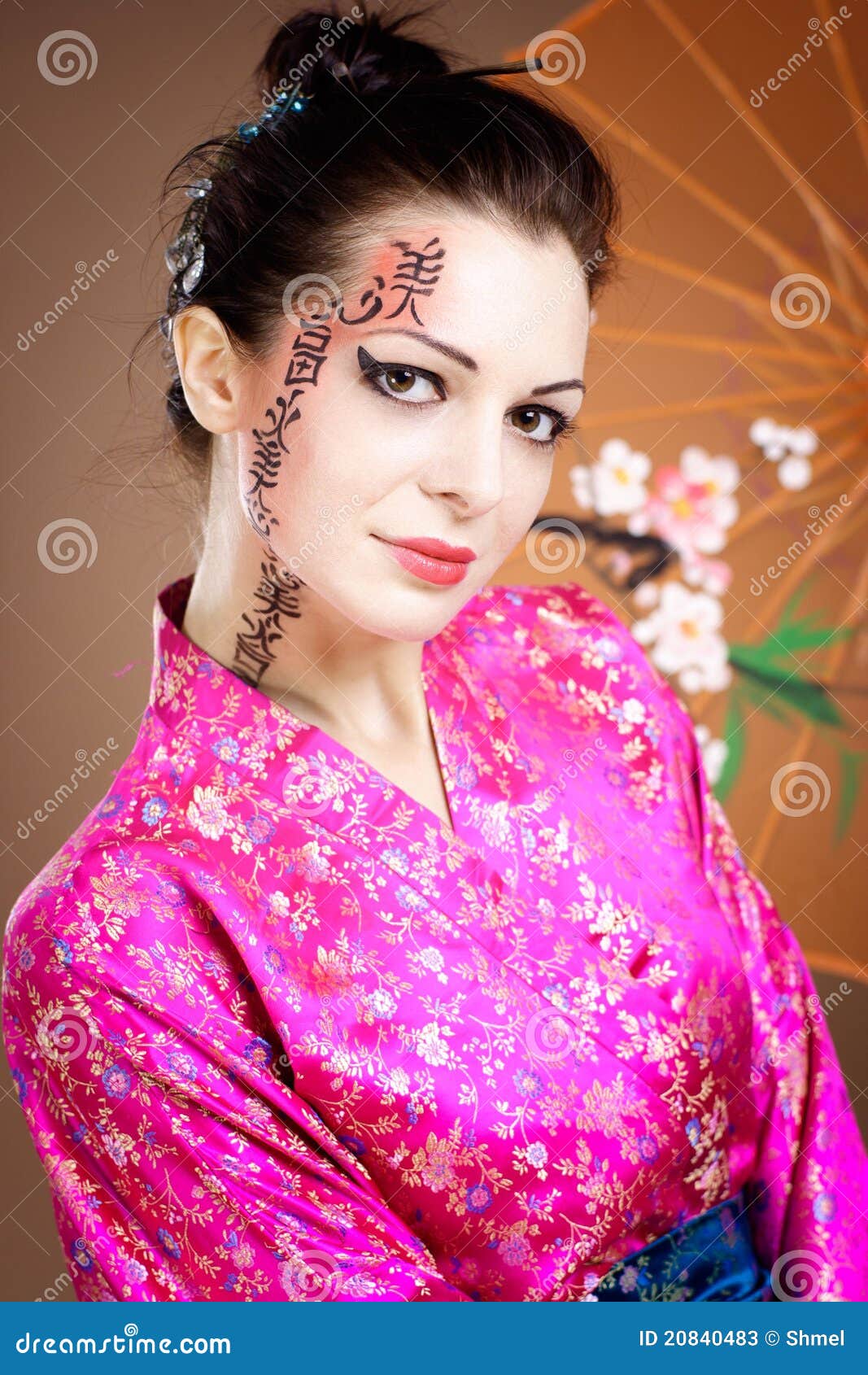 Geisha with umbrella stock image. Image of asian, japan - 20840483