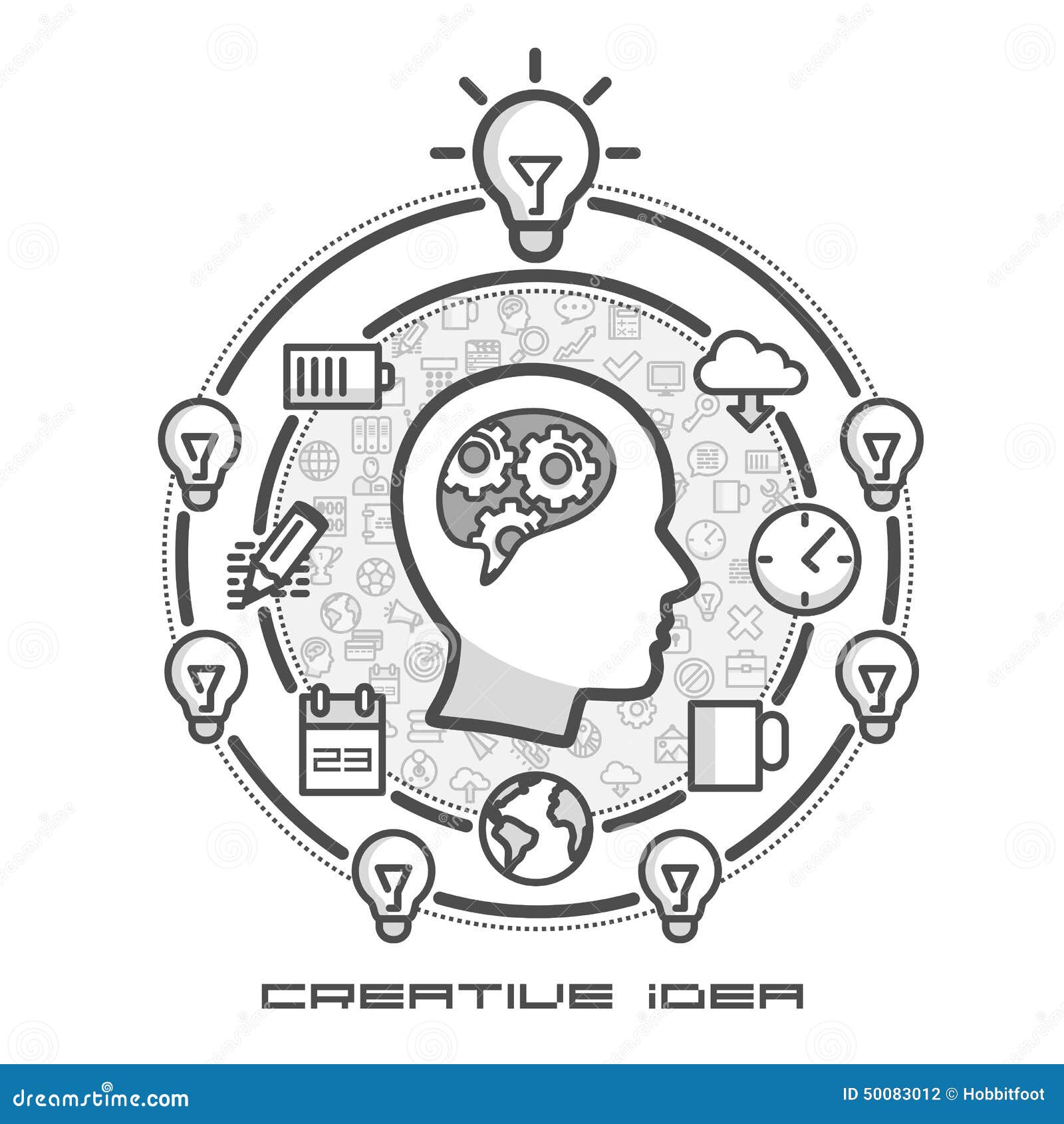 Geistesblitz Als Infographics in Den Ikonen Vektor Abbildung ...