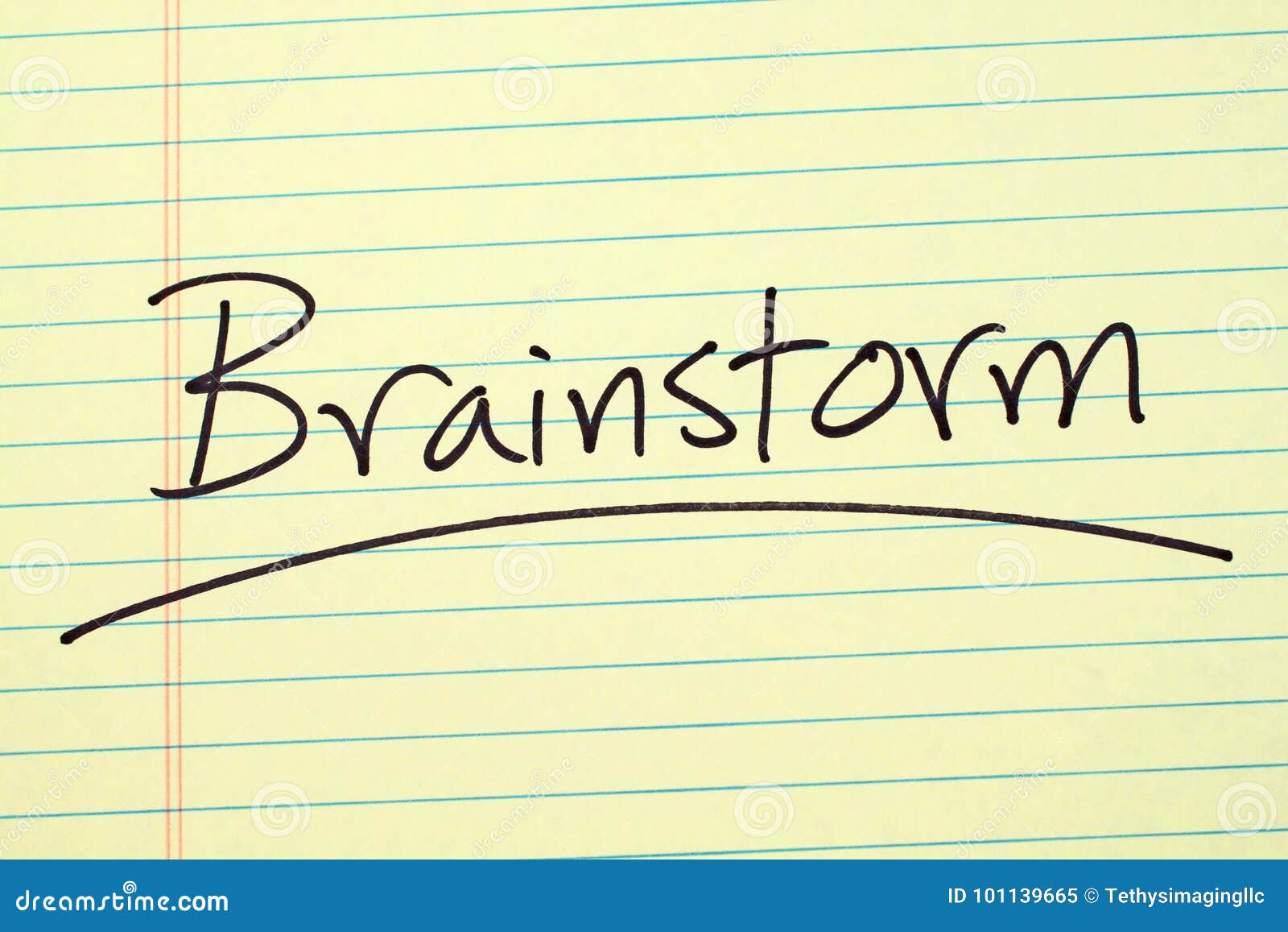 Geistesblitz Auf Einem Gelben Kanzleibogenblock Stockbild - Bild von ...