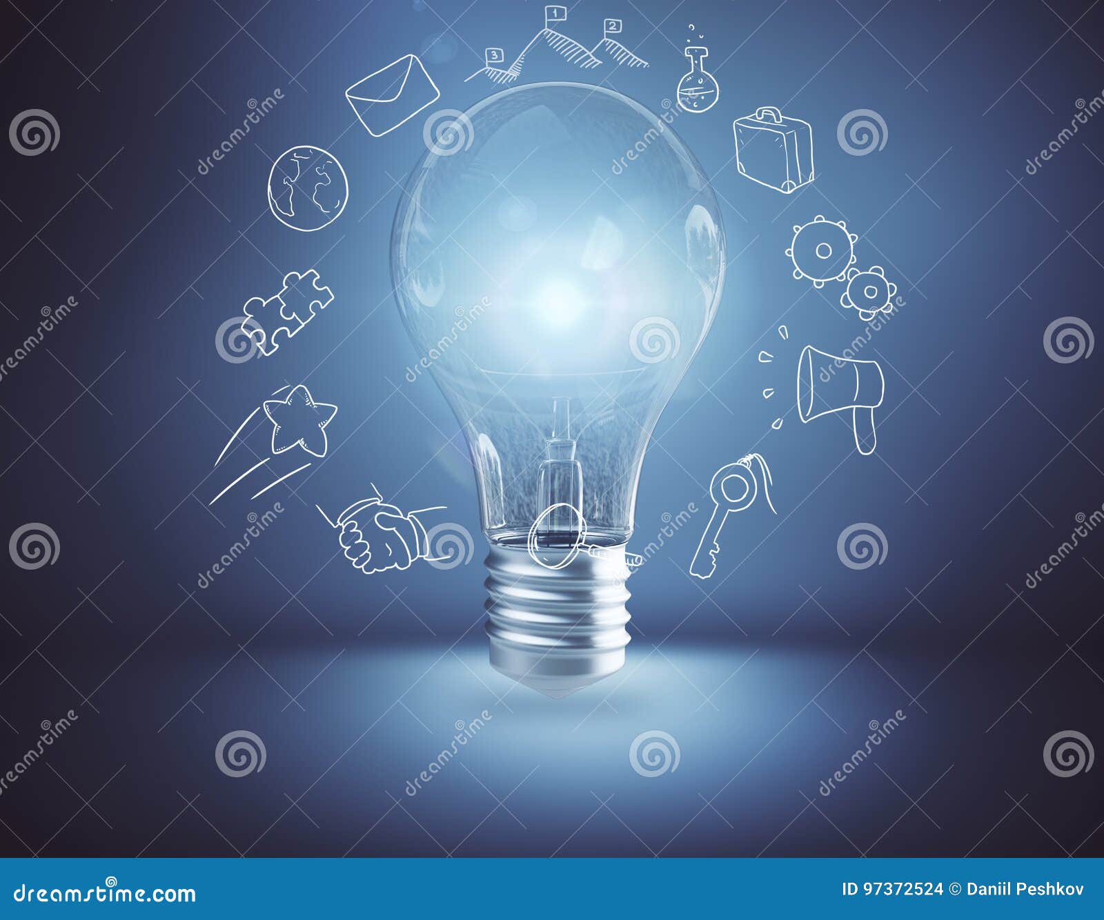 Geistesblitz- Und Ideenkonzept Stock Abbildung - Illustration von büro ...