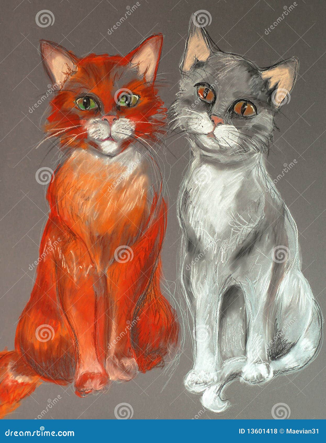 Gekke katten stock illustratie. Illustration of sinaasappel - 13601418