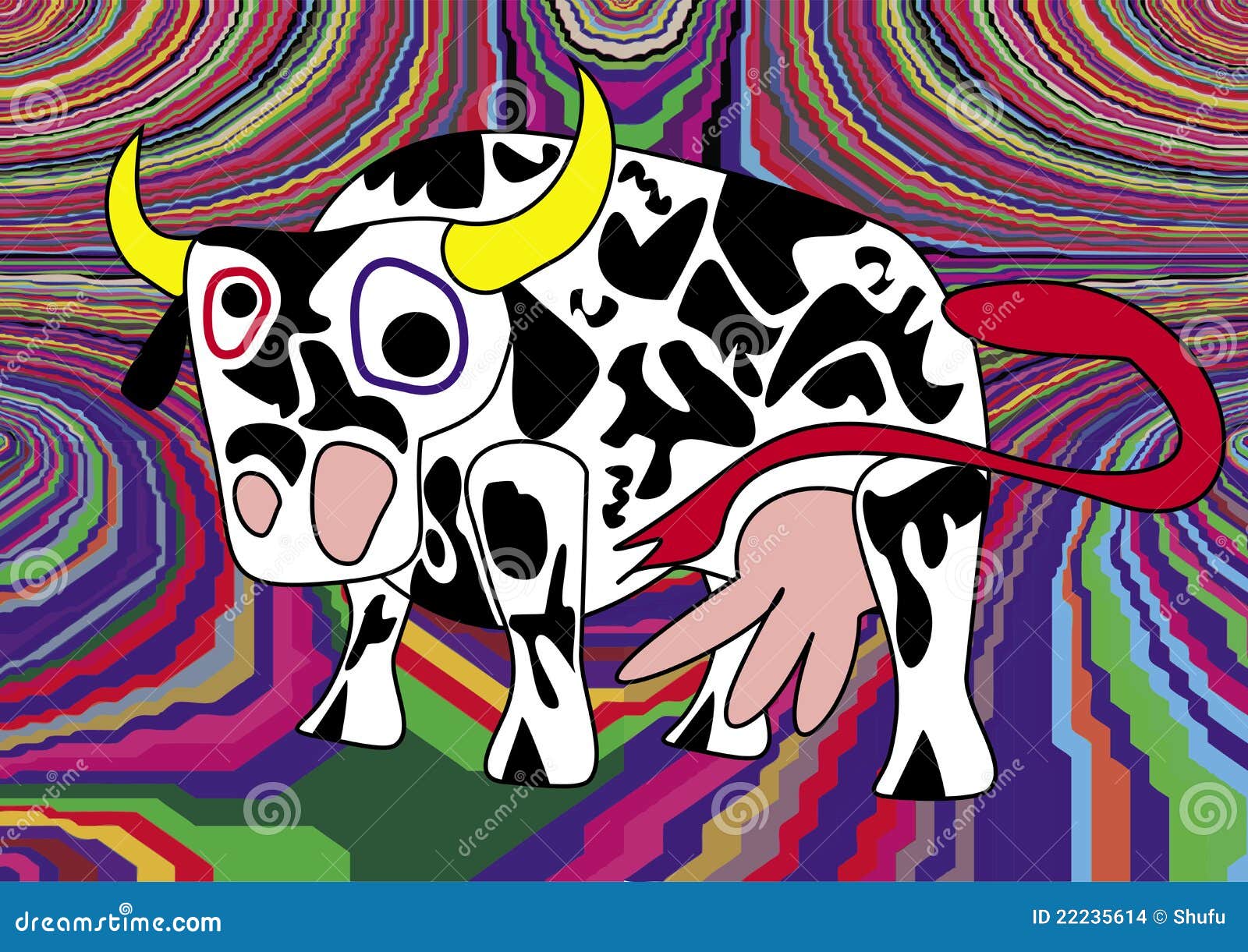 Gekke koe vector illustratie. Illustration of grappig - 22235614