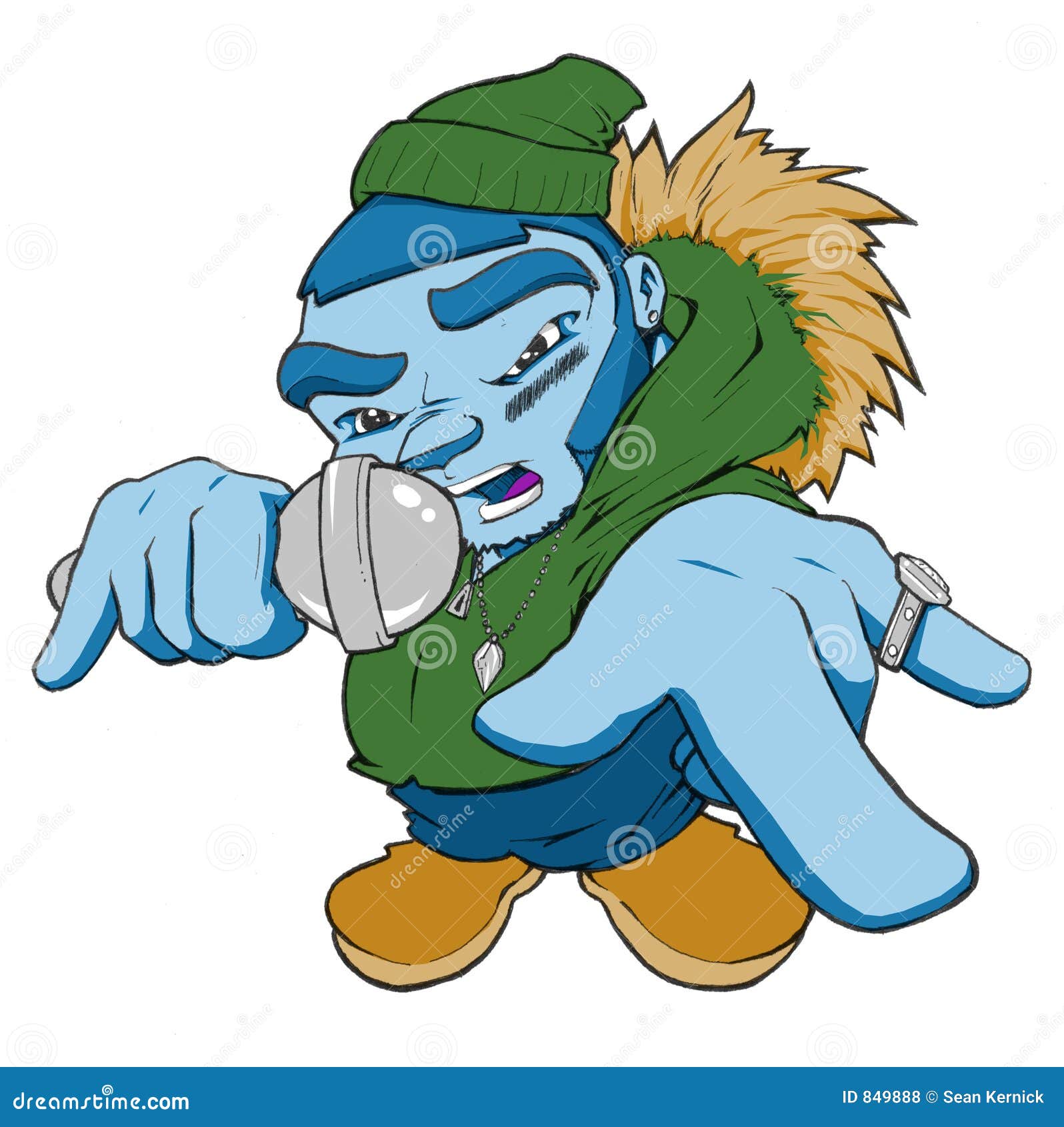 Gekke Rapper stock illustratie. Illustration of ring, houding - 849888