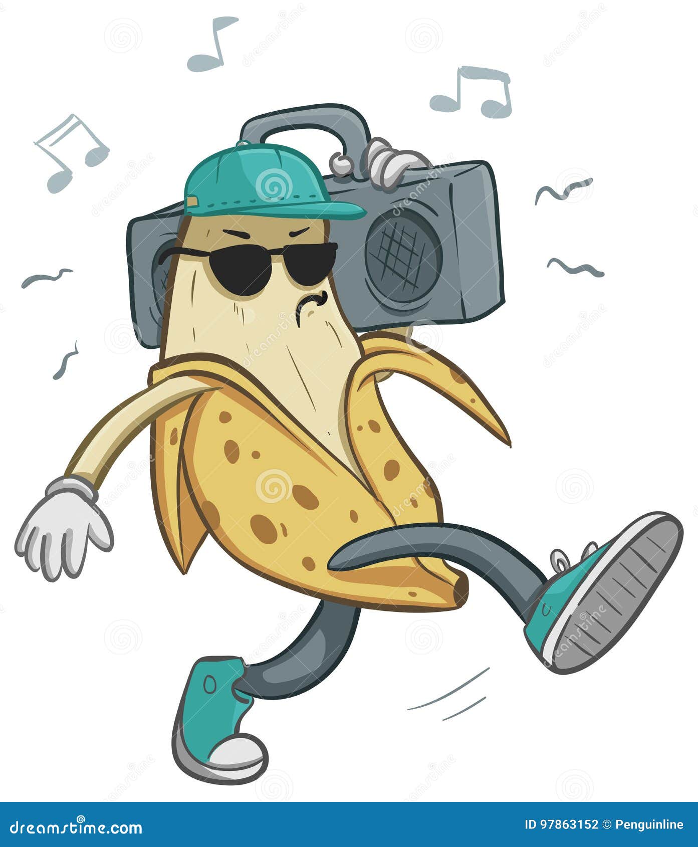 Gekke Rapper Banaan vector illustratie. Illustration of rapper - 97863152