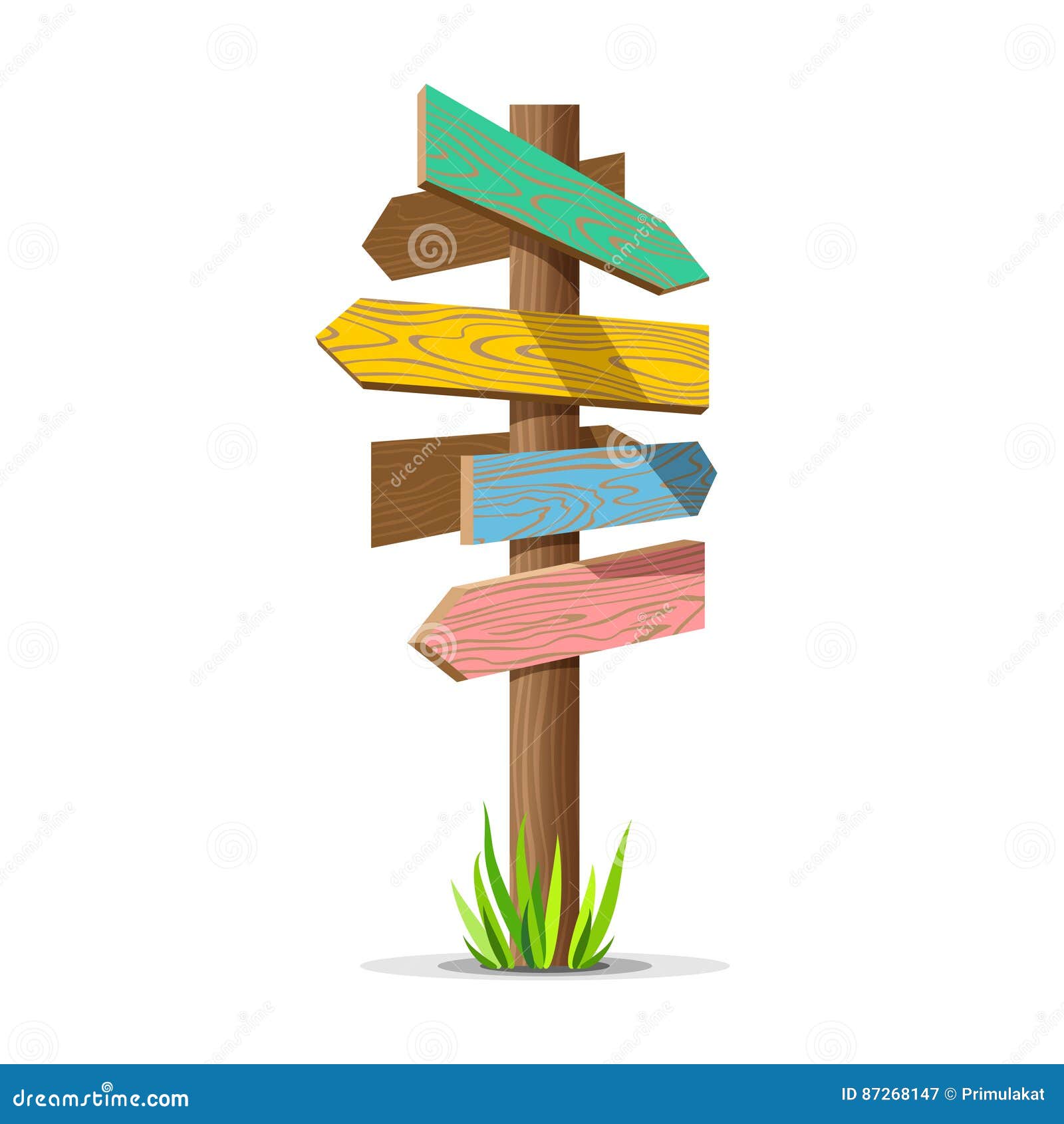 Gekleurd Houten Pijl Leeg Vectoruithangbord Vector Illustratie ...