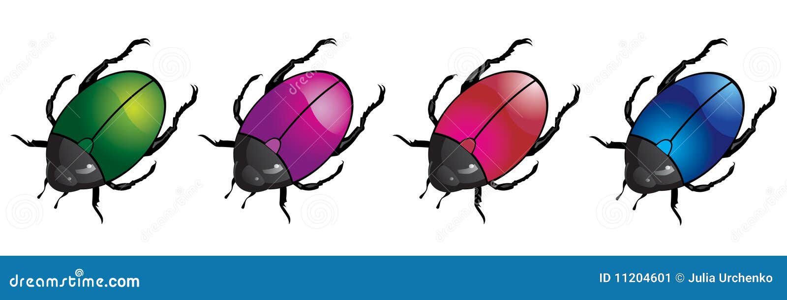 Gekleurde kevers vector illustratie. Illustration of tekening - 11204601