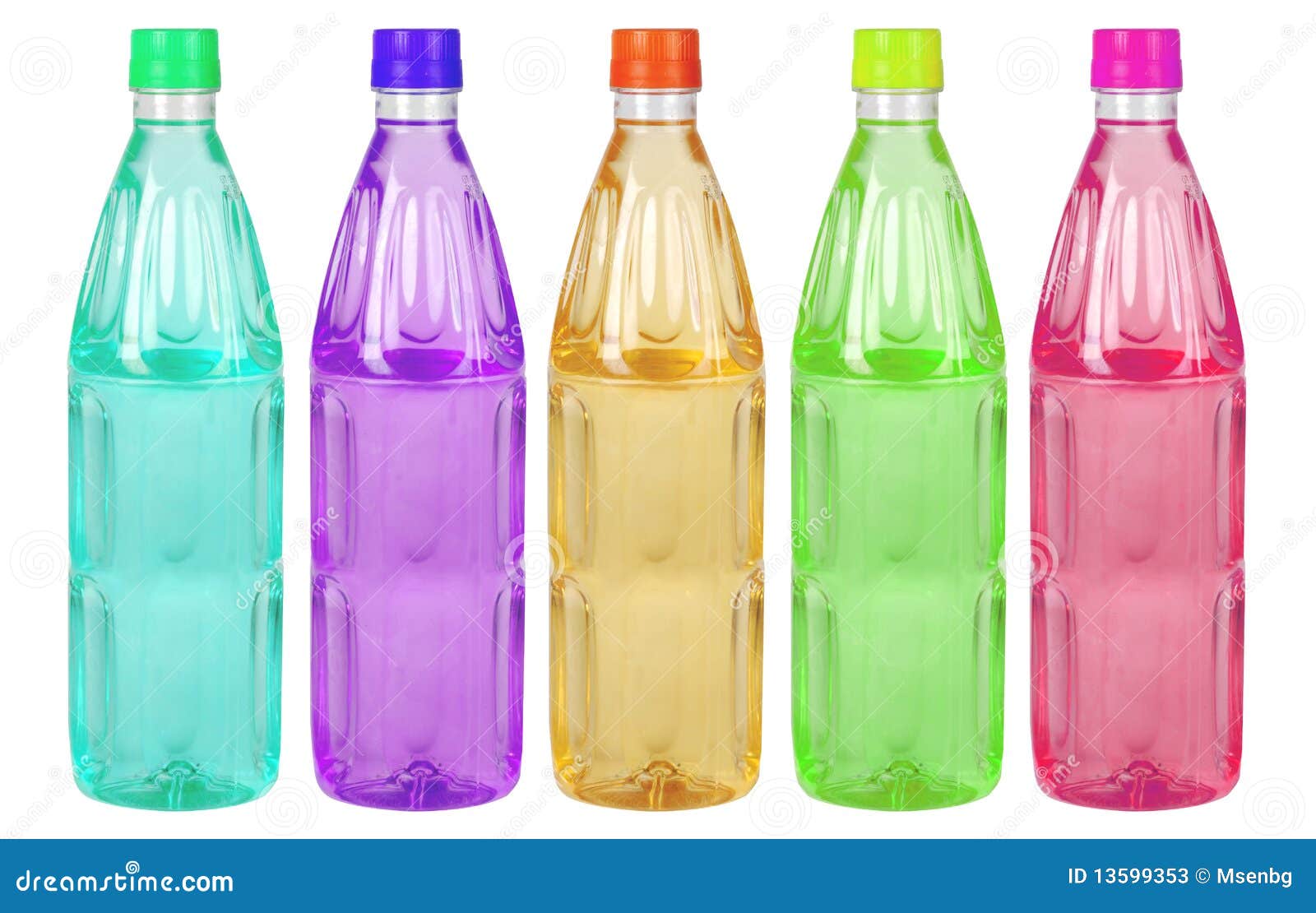 Gekleurde plastic flessen stock afbeelding. Image of containers - 13599353