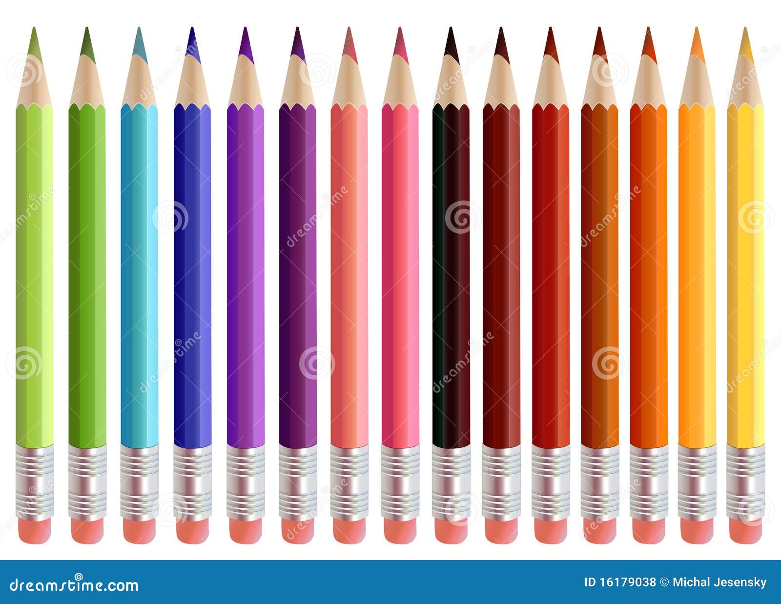 Gekleurde Potloden stock illustratie. Illustration of kleurpotlood ...