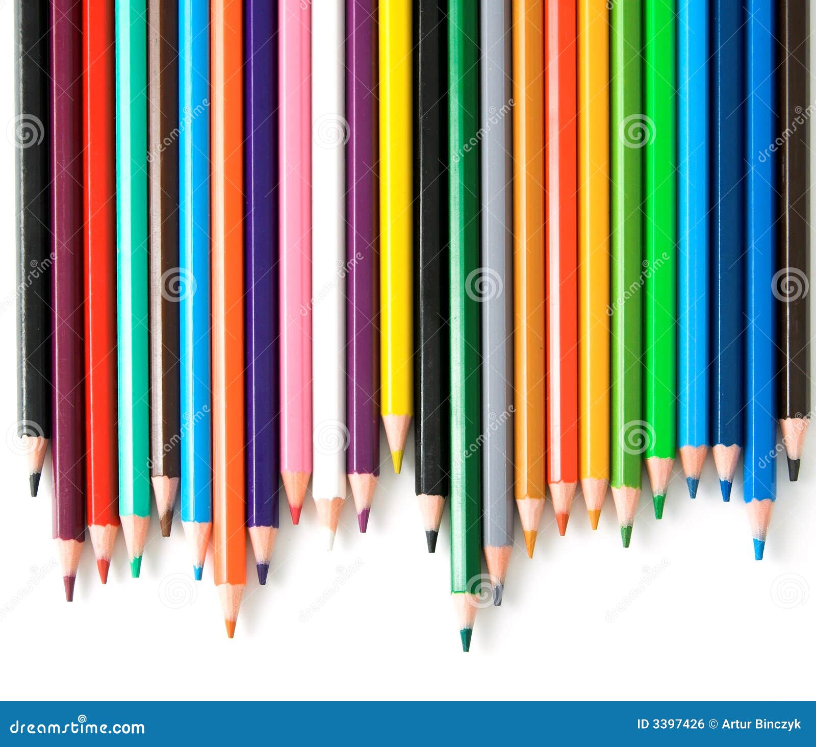 Gekleurde potloden stock foto. Image of trek, reeks, multi - 3397426