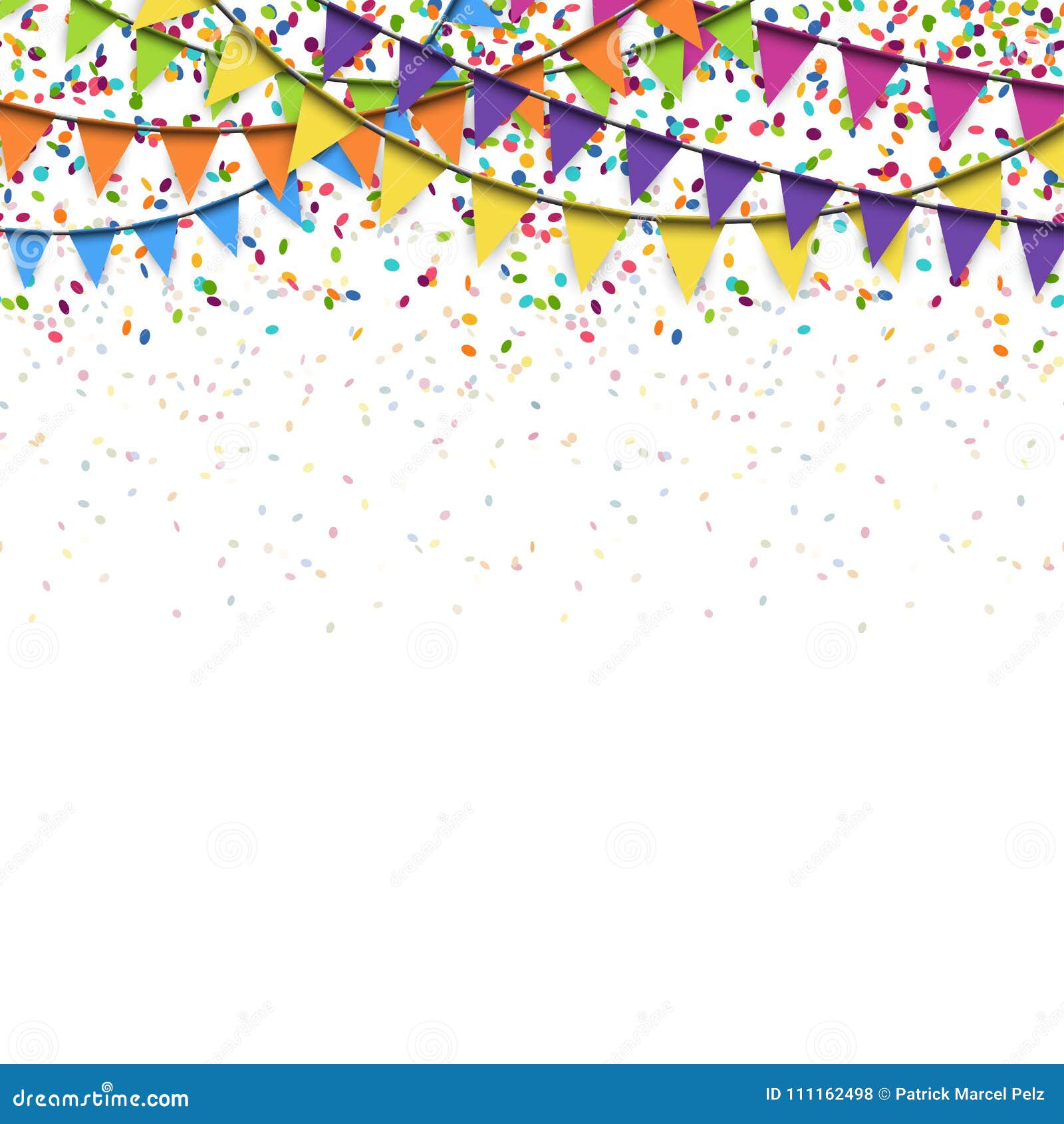 Gekleurde Slinger En Confettienachtergrond Vector Illustratie ...