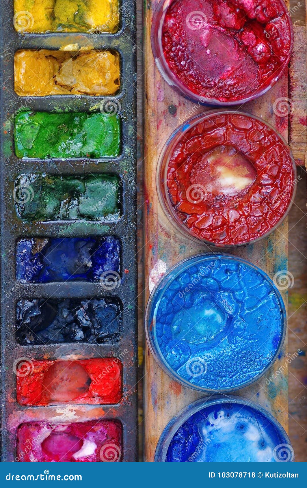 Gekleurde verven stock foto. Image of klaslokaal, illustratie - 103078718