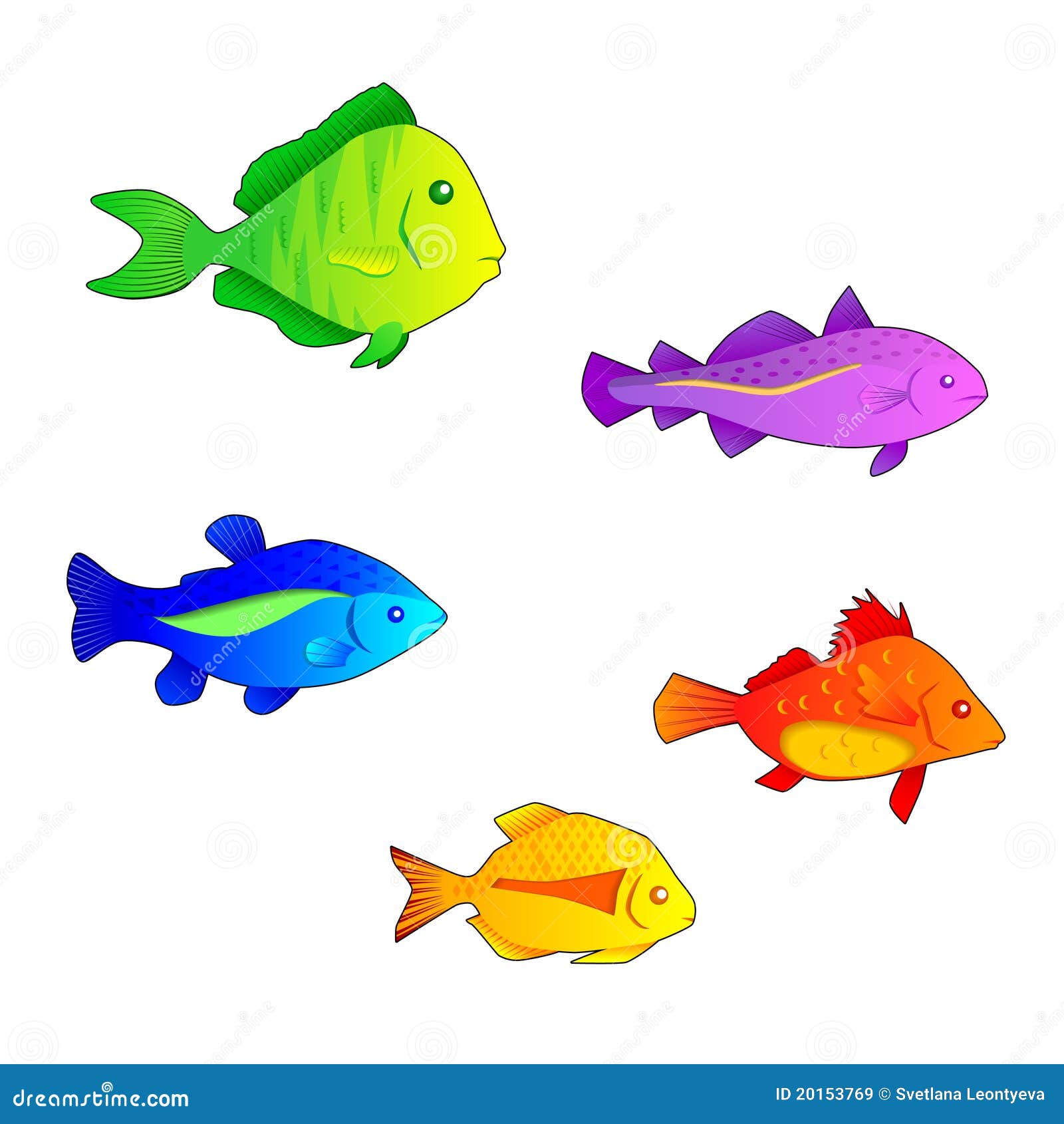 Gekleurde vissen vector illustratie. Illustration of vissen - 20153769