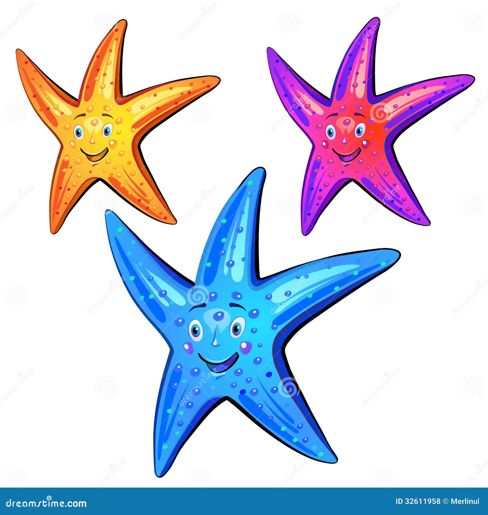 Gekleurde zeester vector illustratie. Illustration of overzees - 32611958