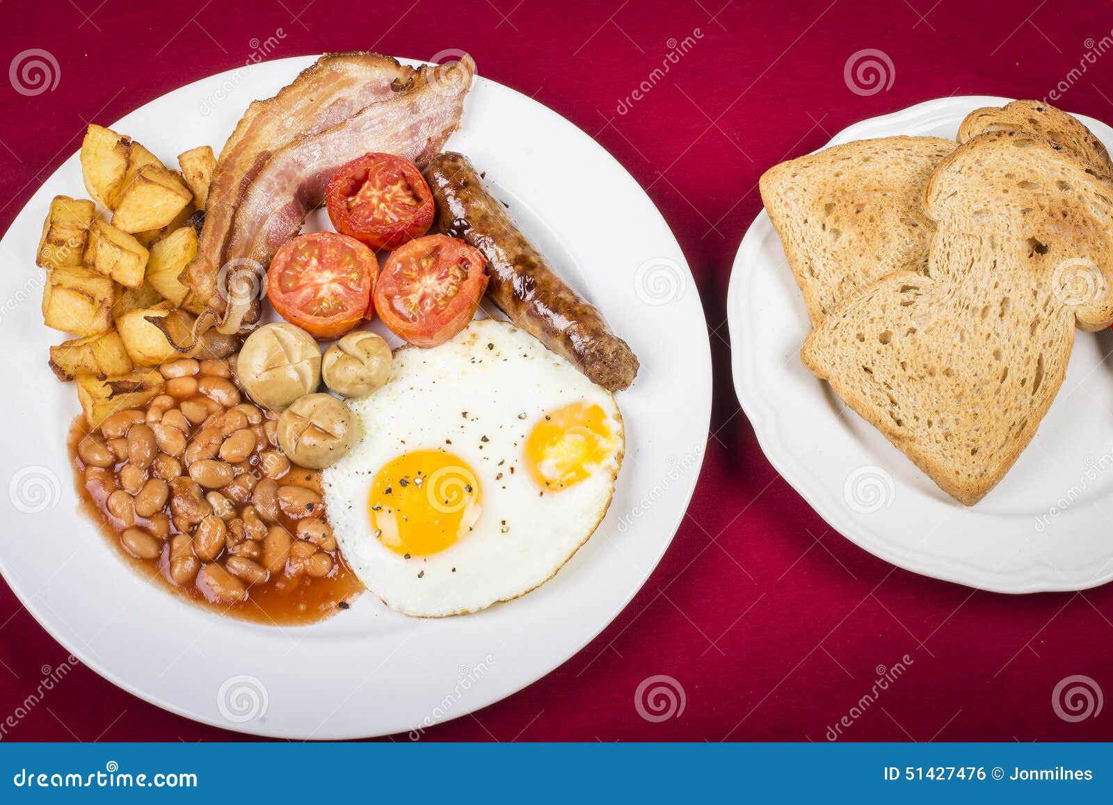 Gekookt Engels Ontbijt stock foto. Image of ontbijt, eieren - 51427476