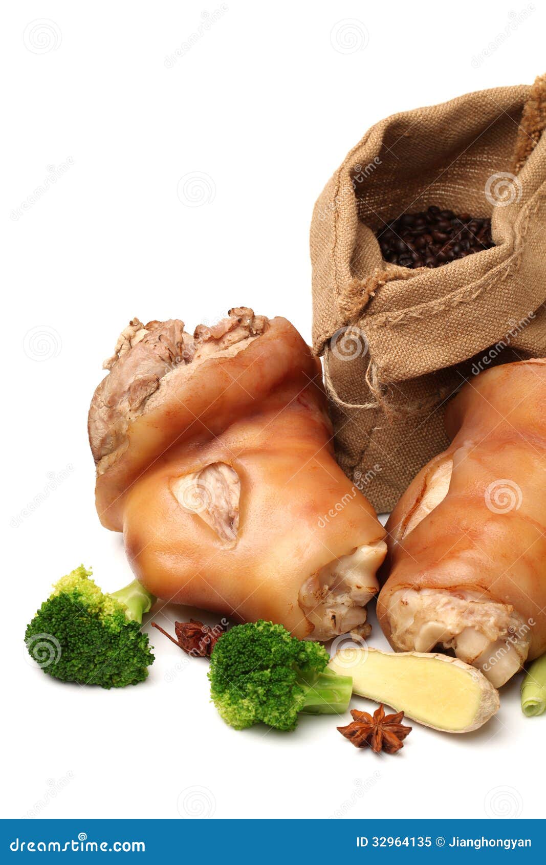 Gekookt Varkensvlees (been) Stock Afbeelding - Image of delicatessen ...