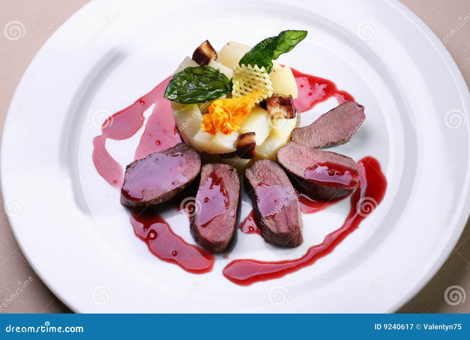 Gekookt vlees stock afbeelding. Image of salade, voedsel - 9240617