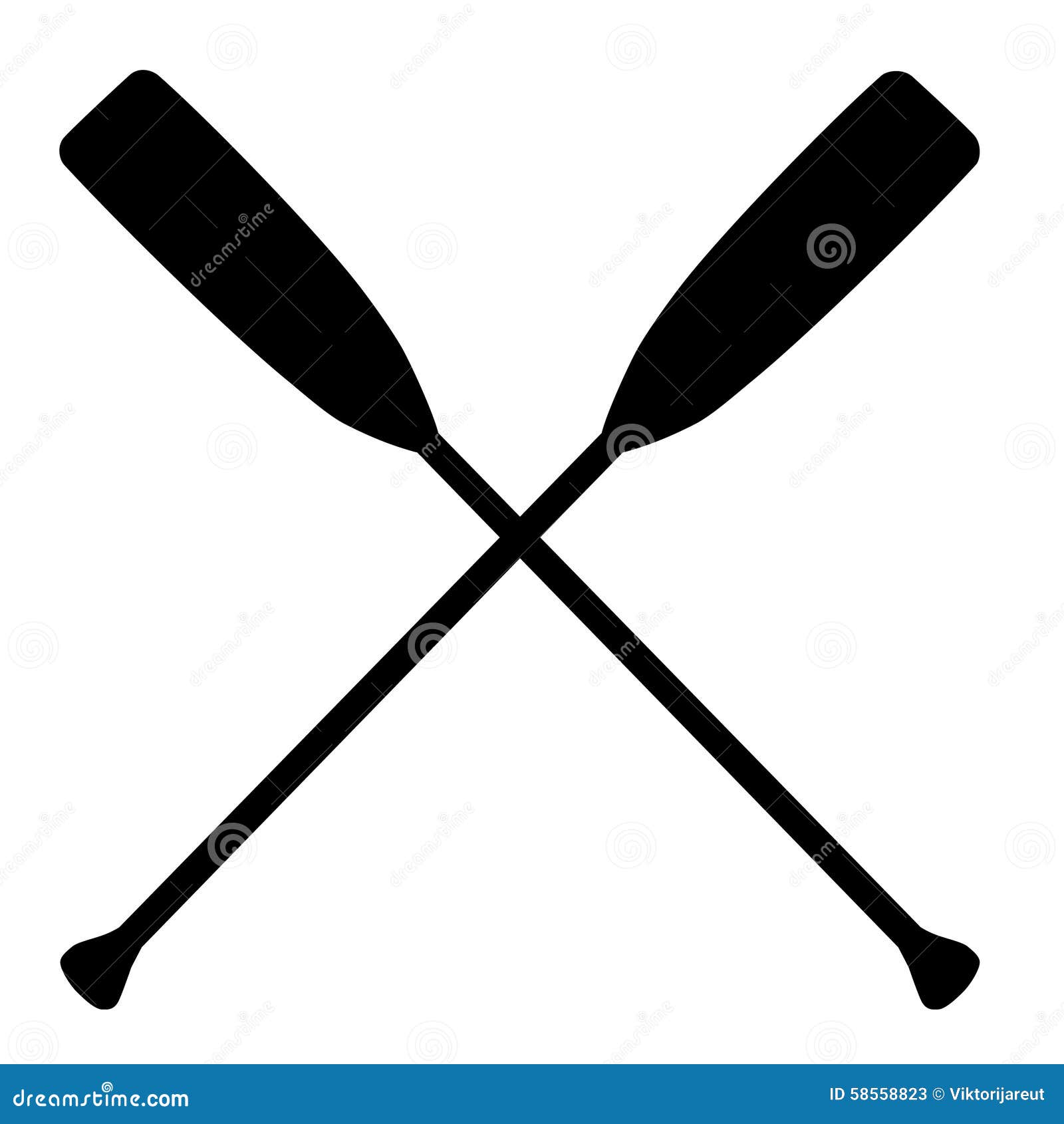 Gekreuzte Ruder stock abbildung. Illustration von rudern - 58558823