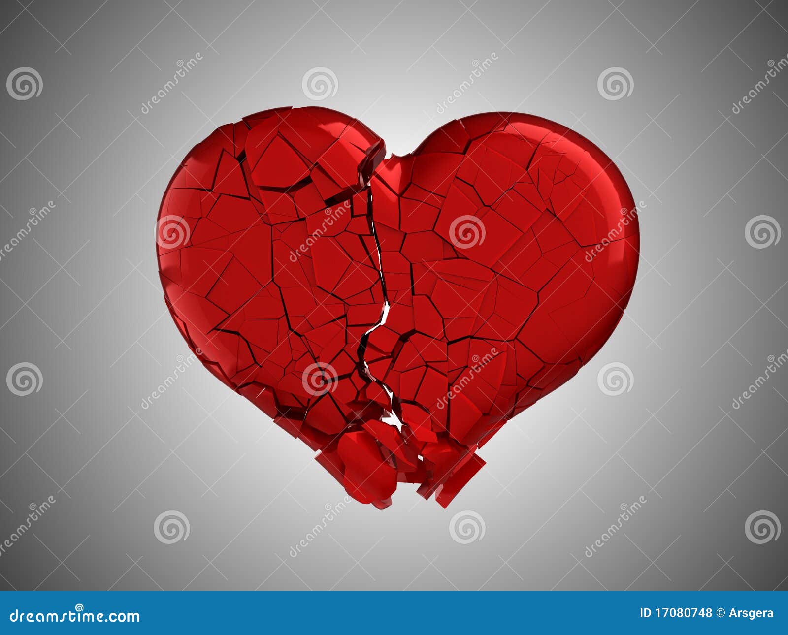 Gekwetst En Pijn. Rood Gebroken Hart Stock Illustratie - Illustration ...