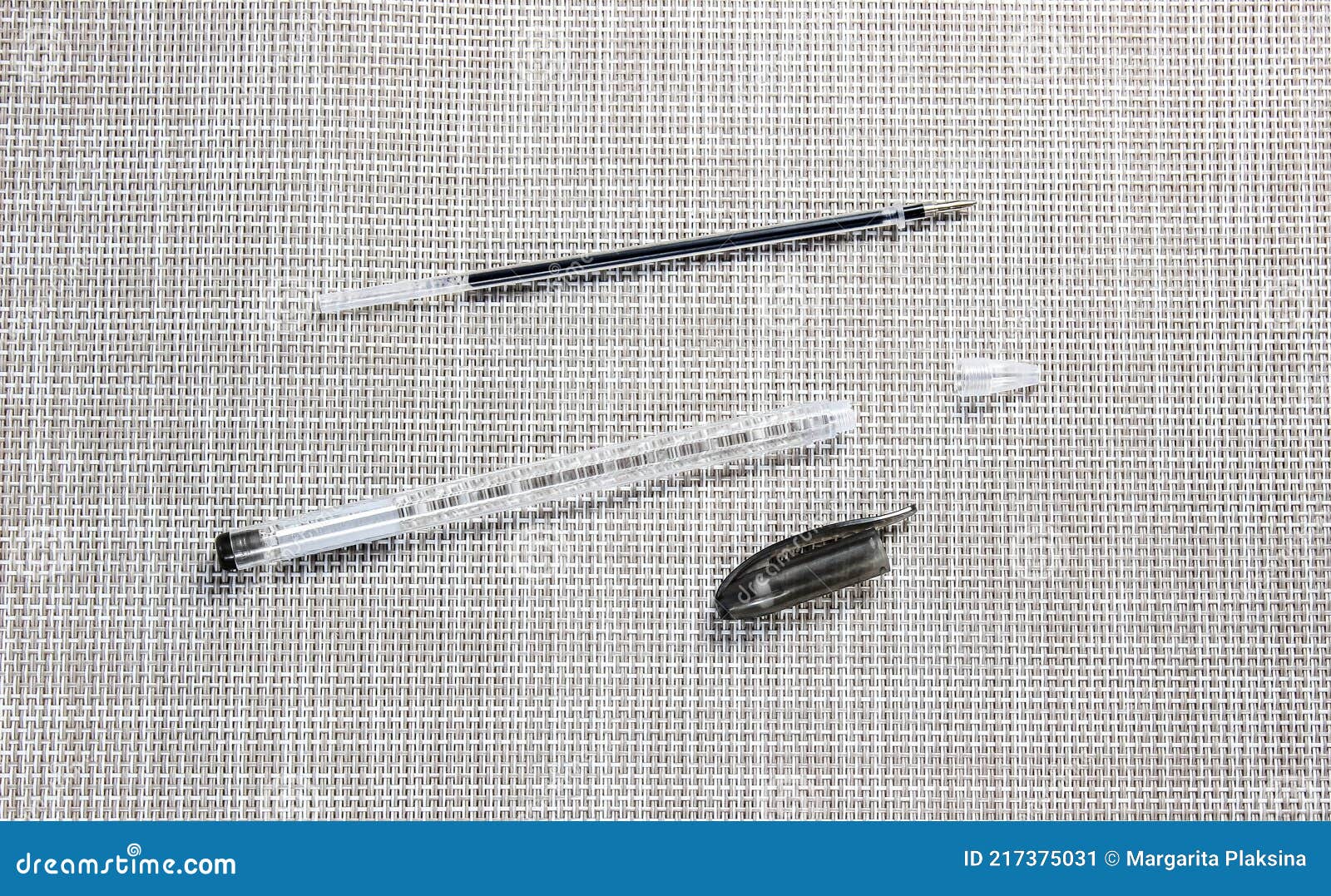 Gel Black Pen in Disassembled Form on the Details Stock Image - Image ...