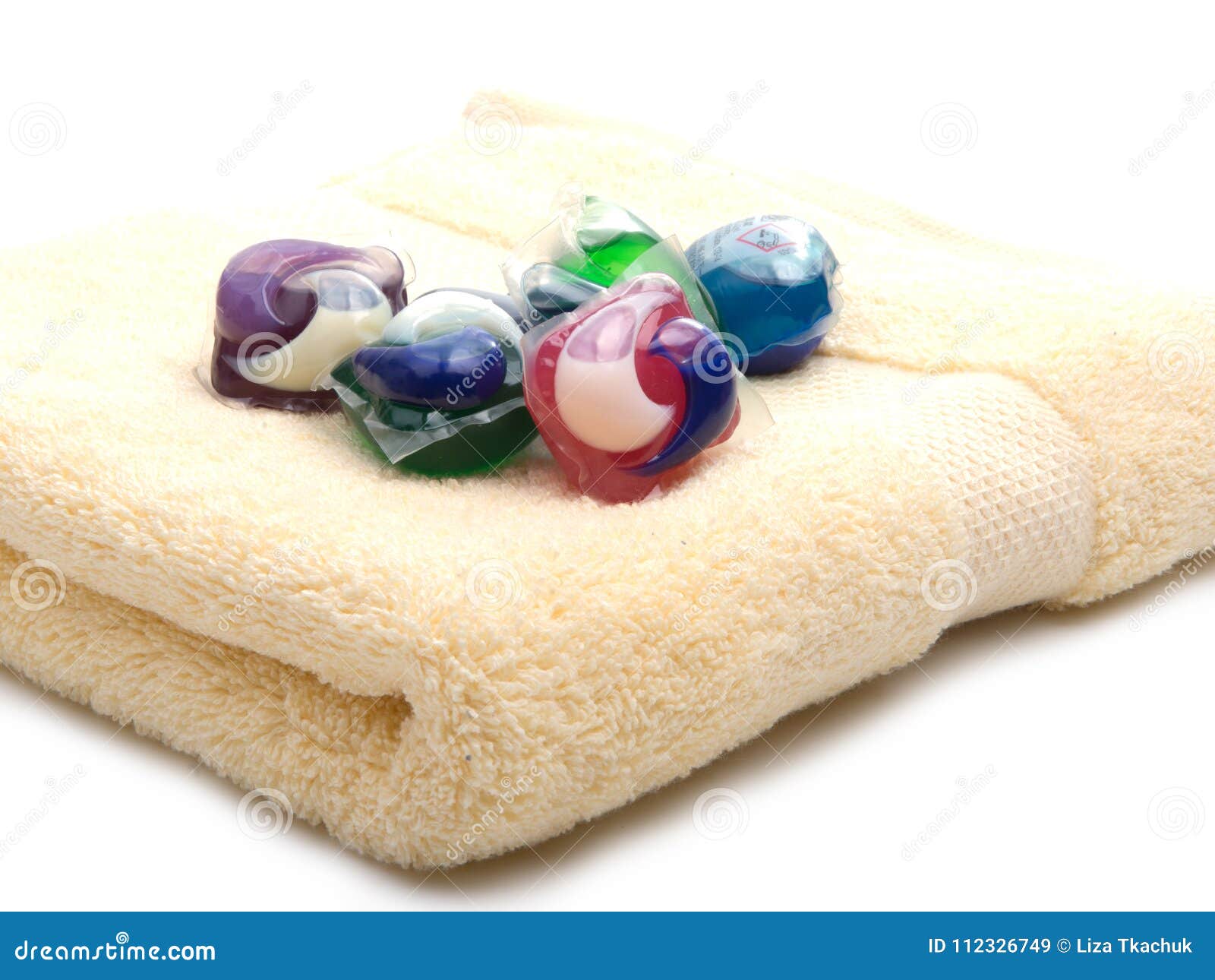 Gel Capsule for Washing Powder on Fabric or Cloth Stock Image - Image ...