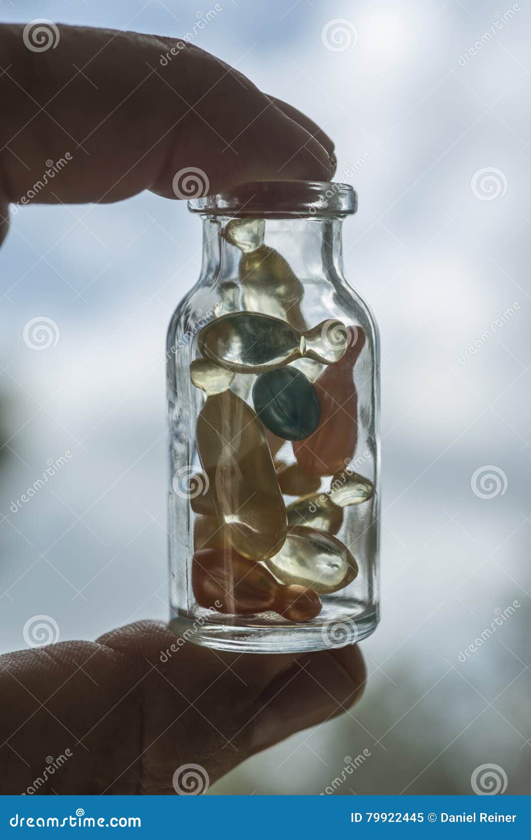 Gel Capsules in a Glass Bottle Stock Image - Image of concept ...