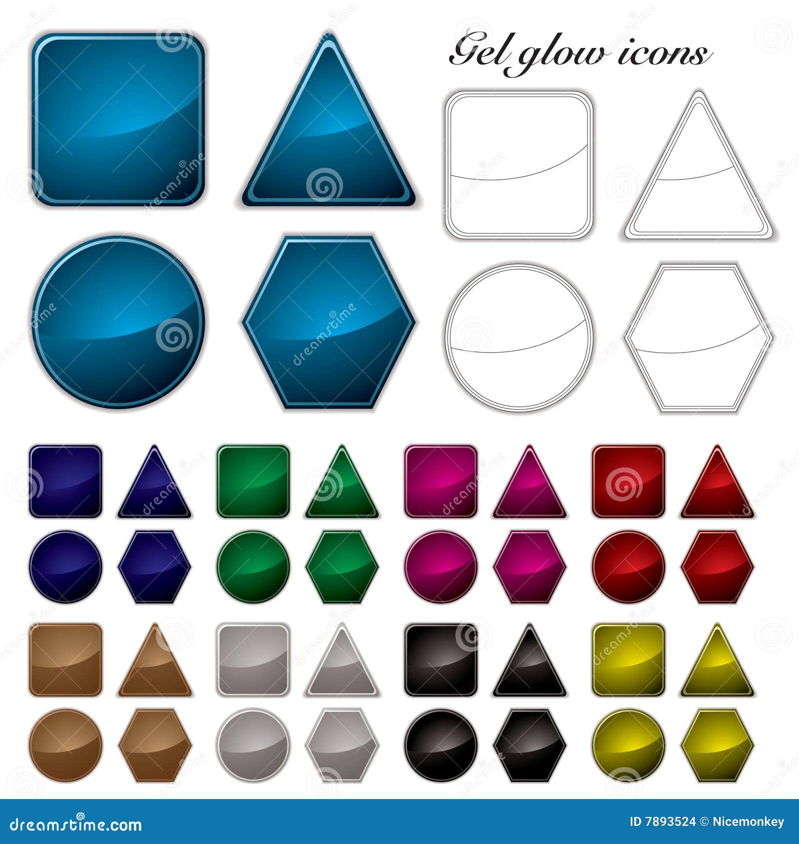 Gel glow icons stock vector. Illustration of aqua, black - 7893524