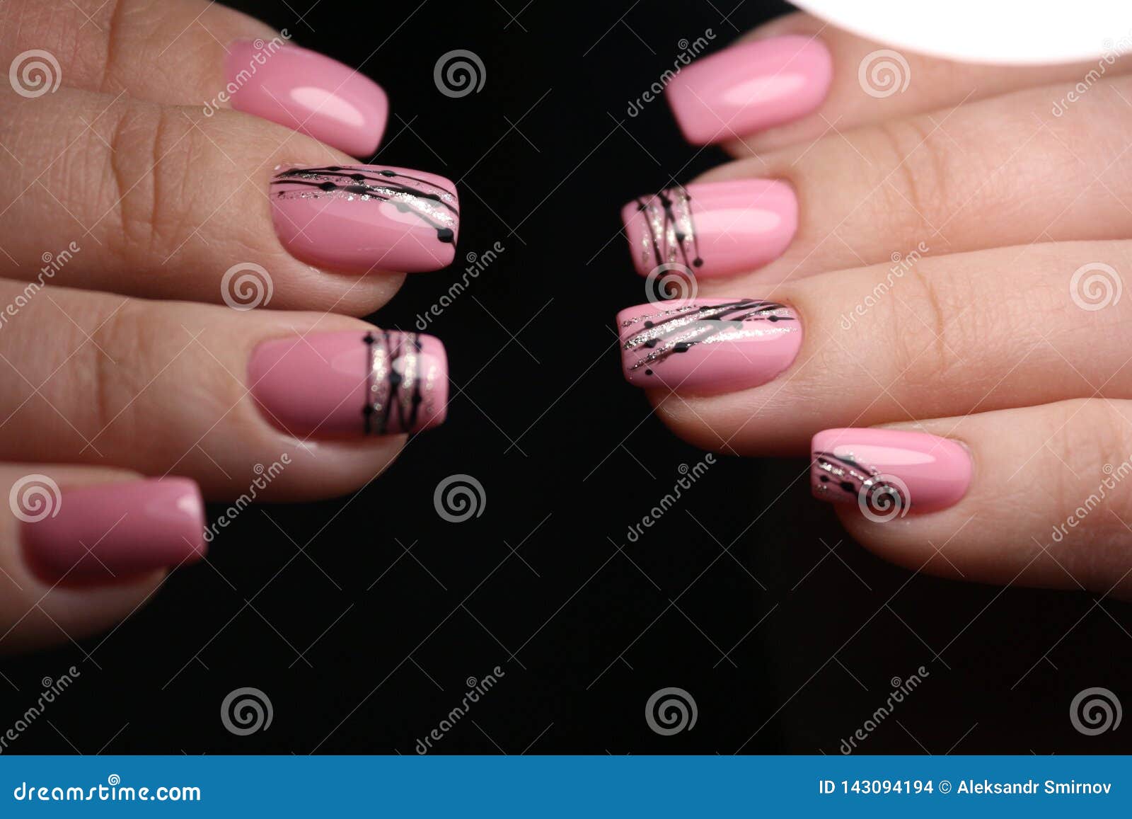 Beautiful Gel Lacquer Manicure on a Textured Trendy Background Stock ...