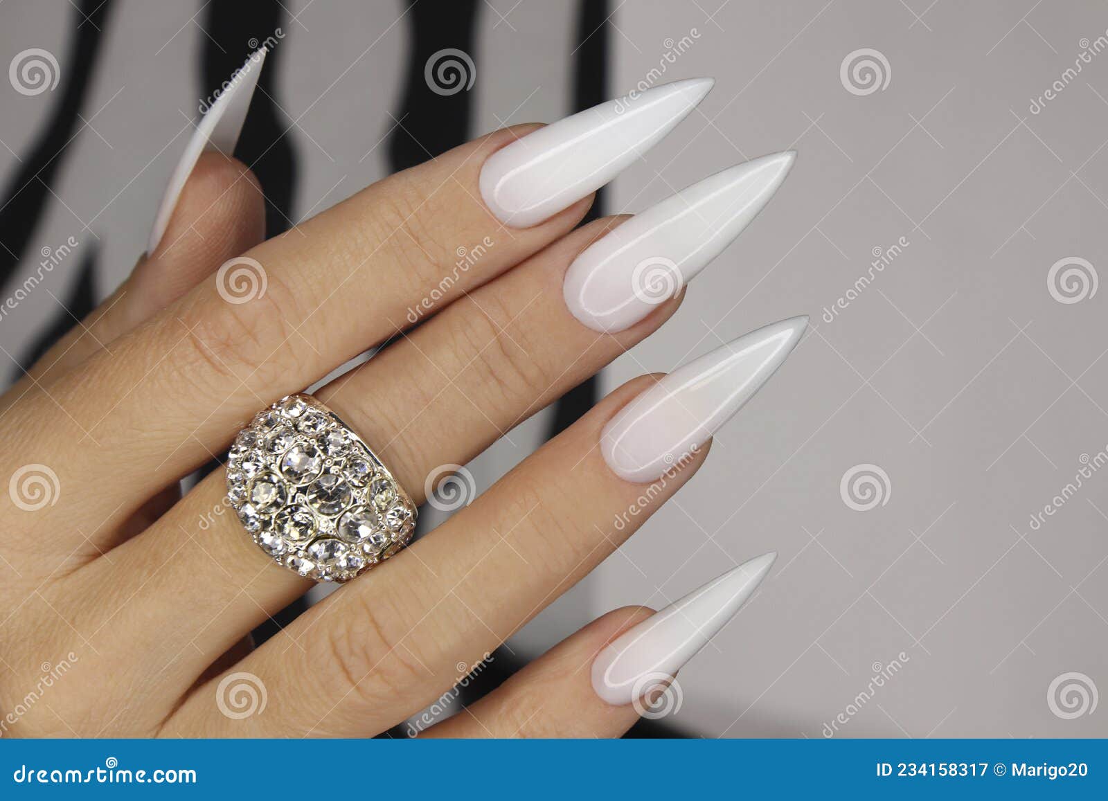 Gel Manicure on the Sharp Shape. Stock Image - Image of black, fingers ...