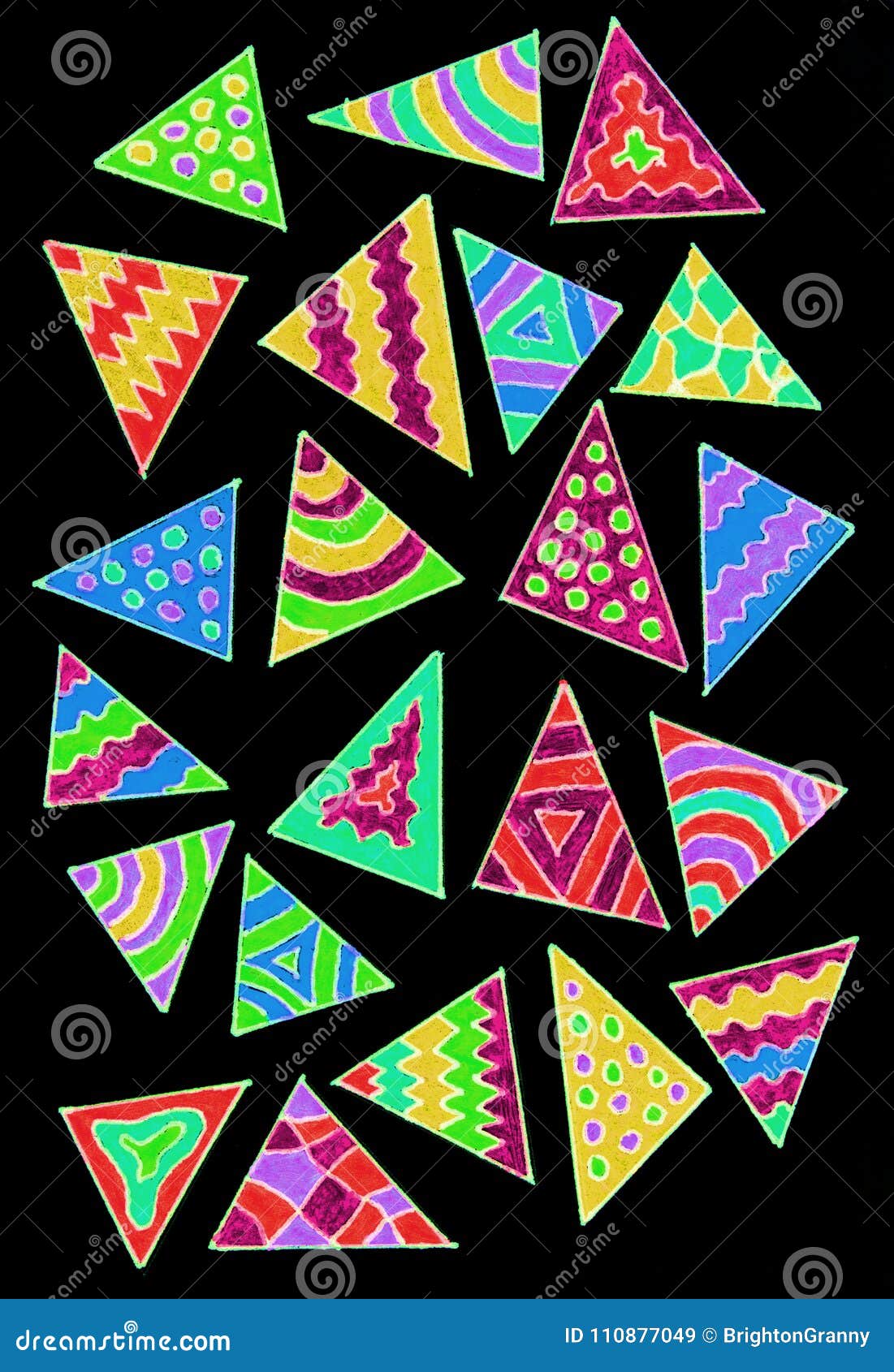 Colorful Triangles Flags Ornament For Carnival And Holiday Hang On A ...