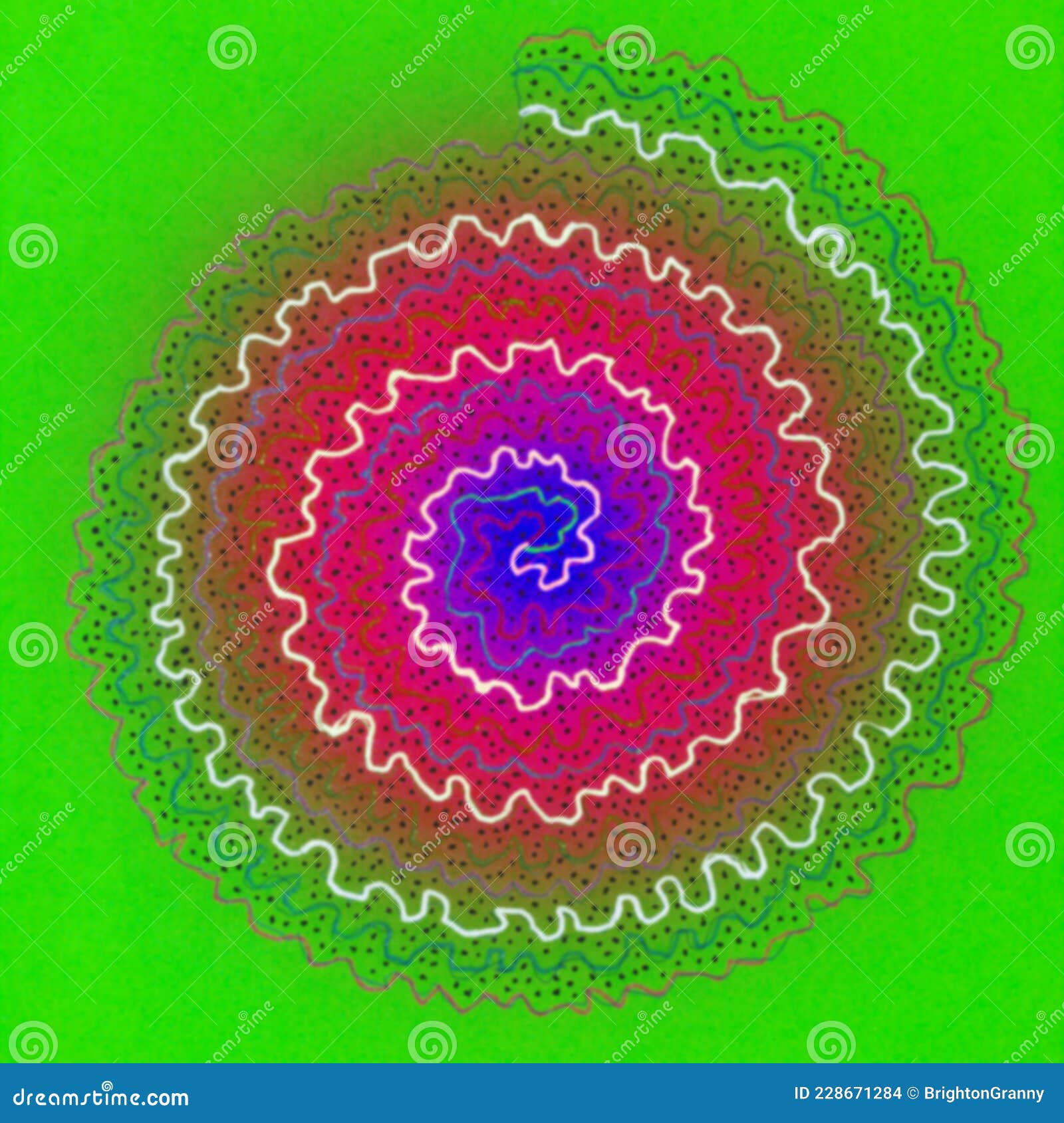 Gel Pen Drawing Twirling Circle Pattern. Royalty-Free Stock Image ...