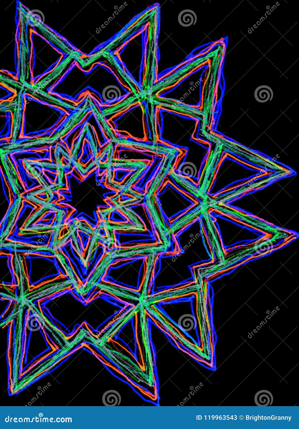 A Hand Drawing of a Half Star Pattern. Stock Illustration ...