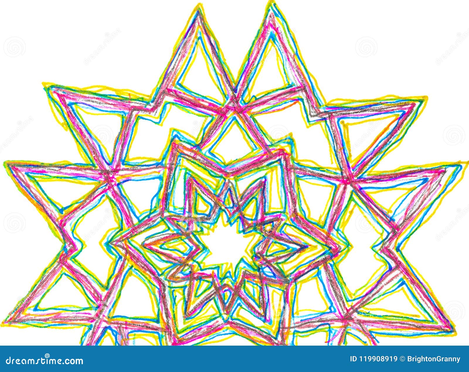 A Hand Drawing of a Half Star Pattern. Stock Illustration ...