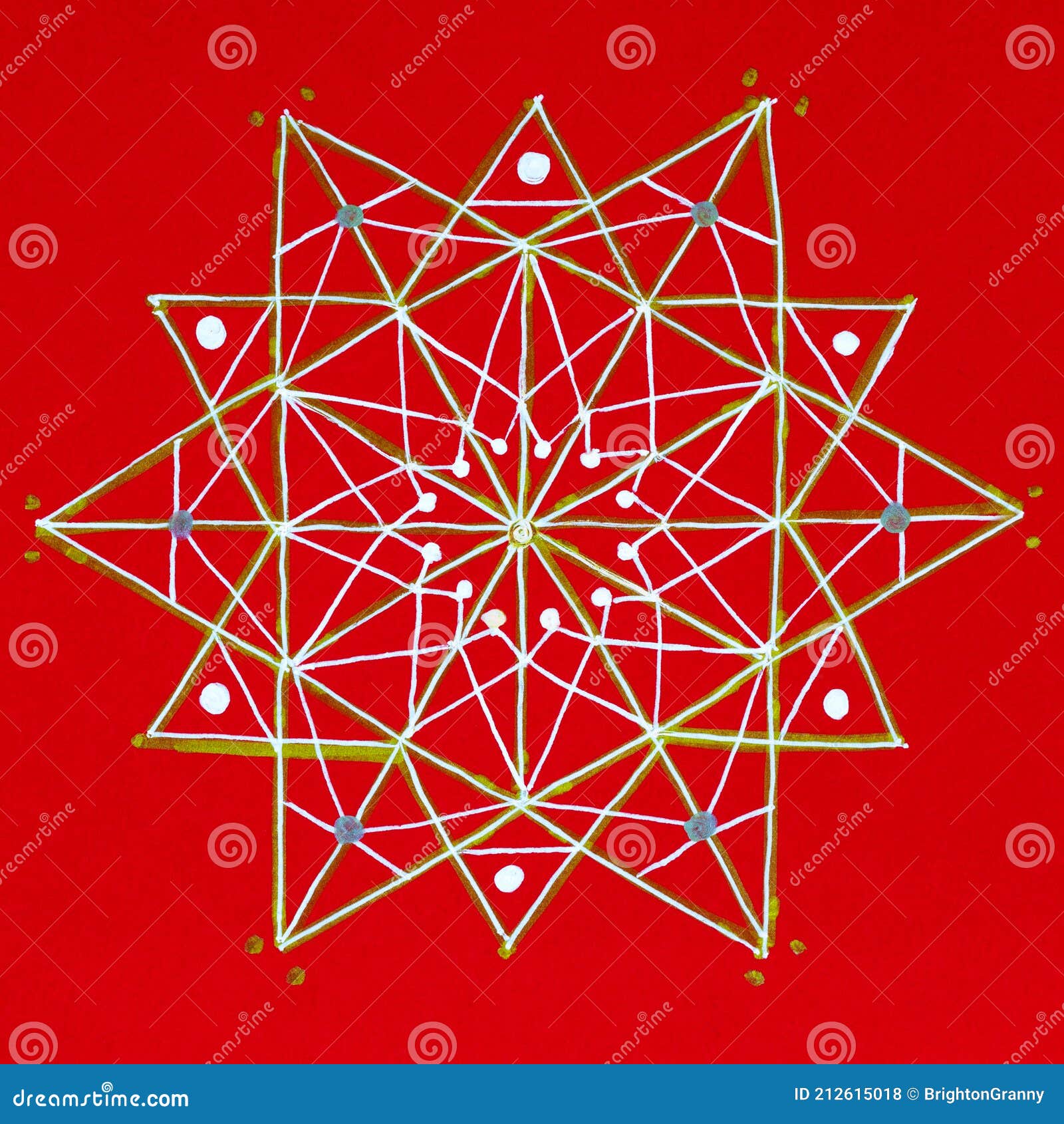 Line Drawing of a Patterned Star. Stock Illustration - Illustration of ...