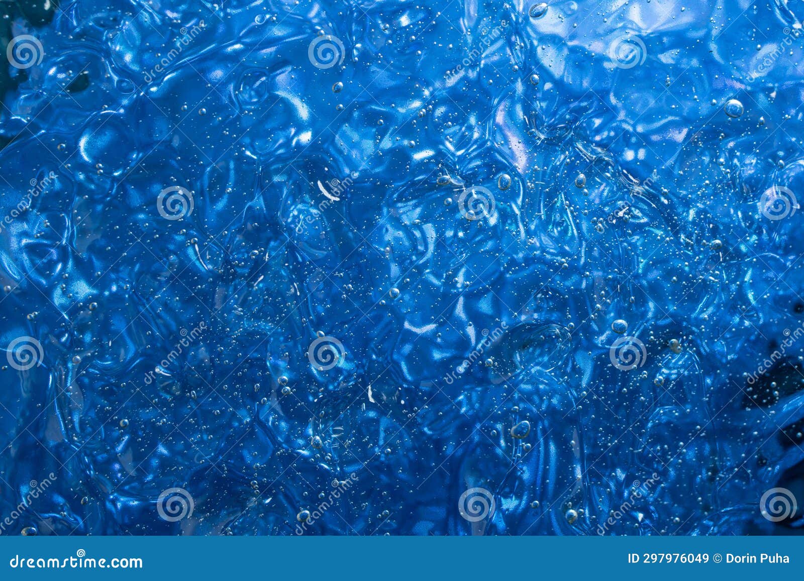 Gel Structure on Blue Background, Backdrop for Cosnetuc Product, Soft ...