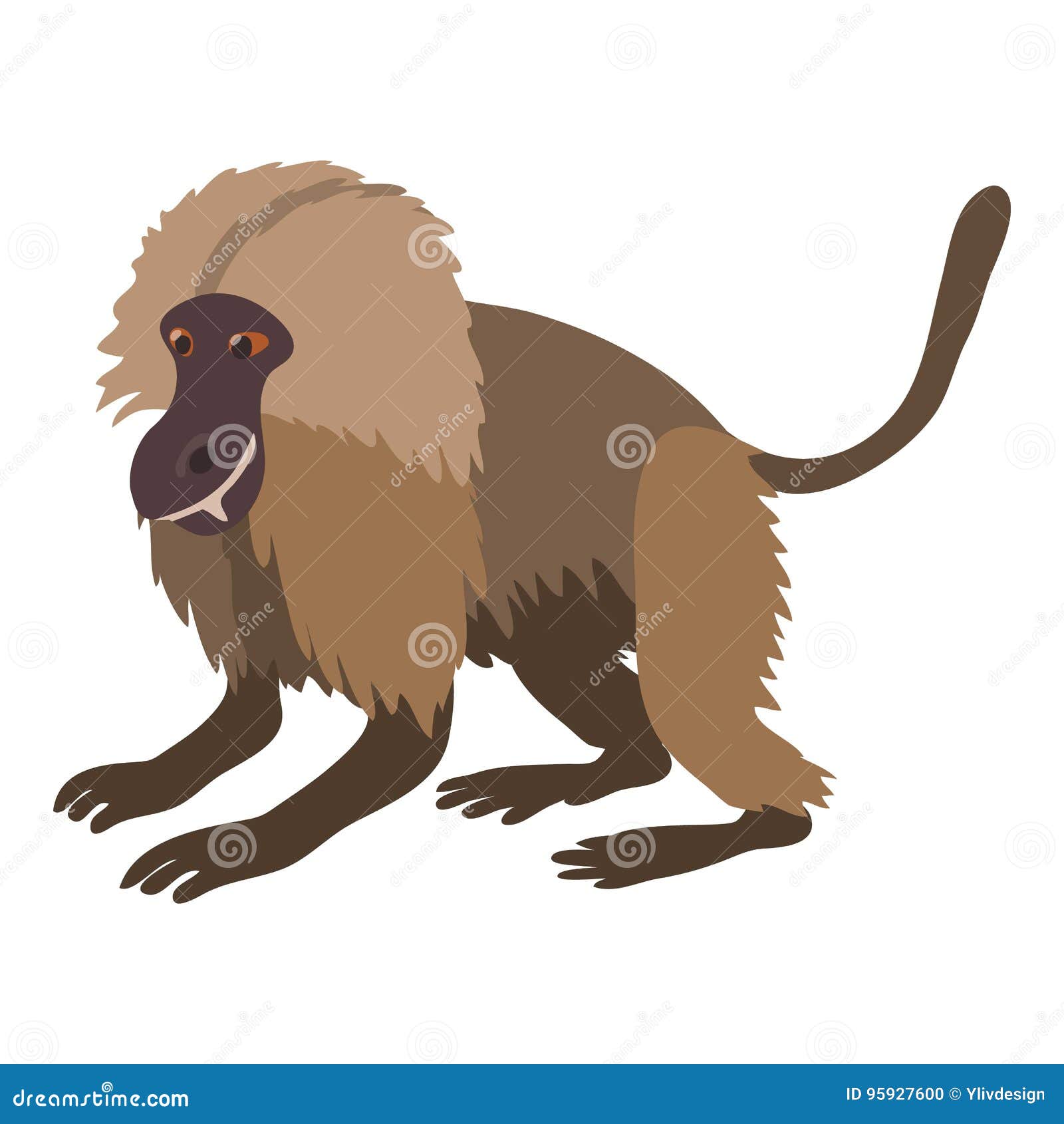 Gelada Monkey Icon, Cartoon Style Vector Illustration | CartoonDealer ...