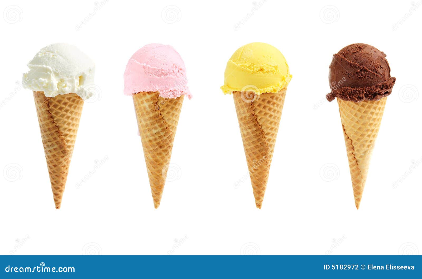 Gelado Assorted Em Cones Do Açúcar Foto de Stock - Imagem de chocolate ...