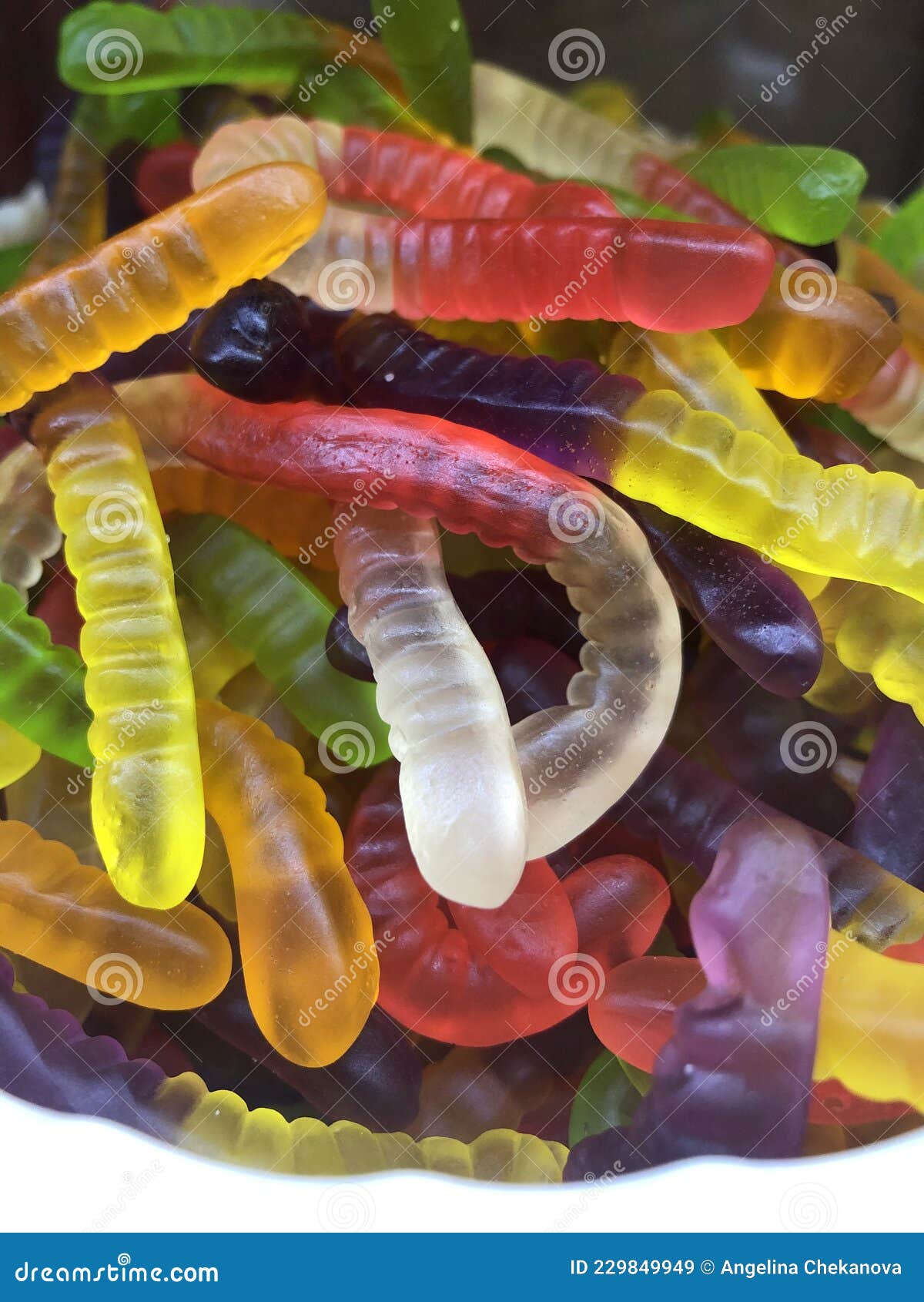 Gelatin Worms Candy for Children Stock Image - Image of dessert, halloween: 229849949